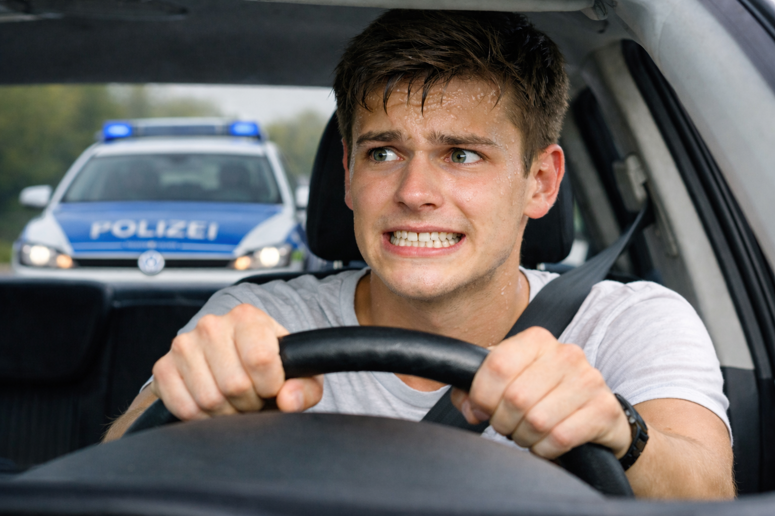 An die Autofahrer: Werdet Ihr nervös, wenn ein Polizeiauto hinter Euch ...