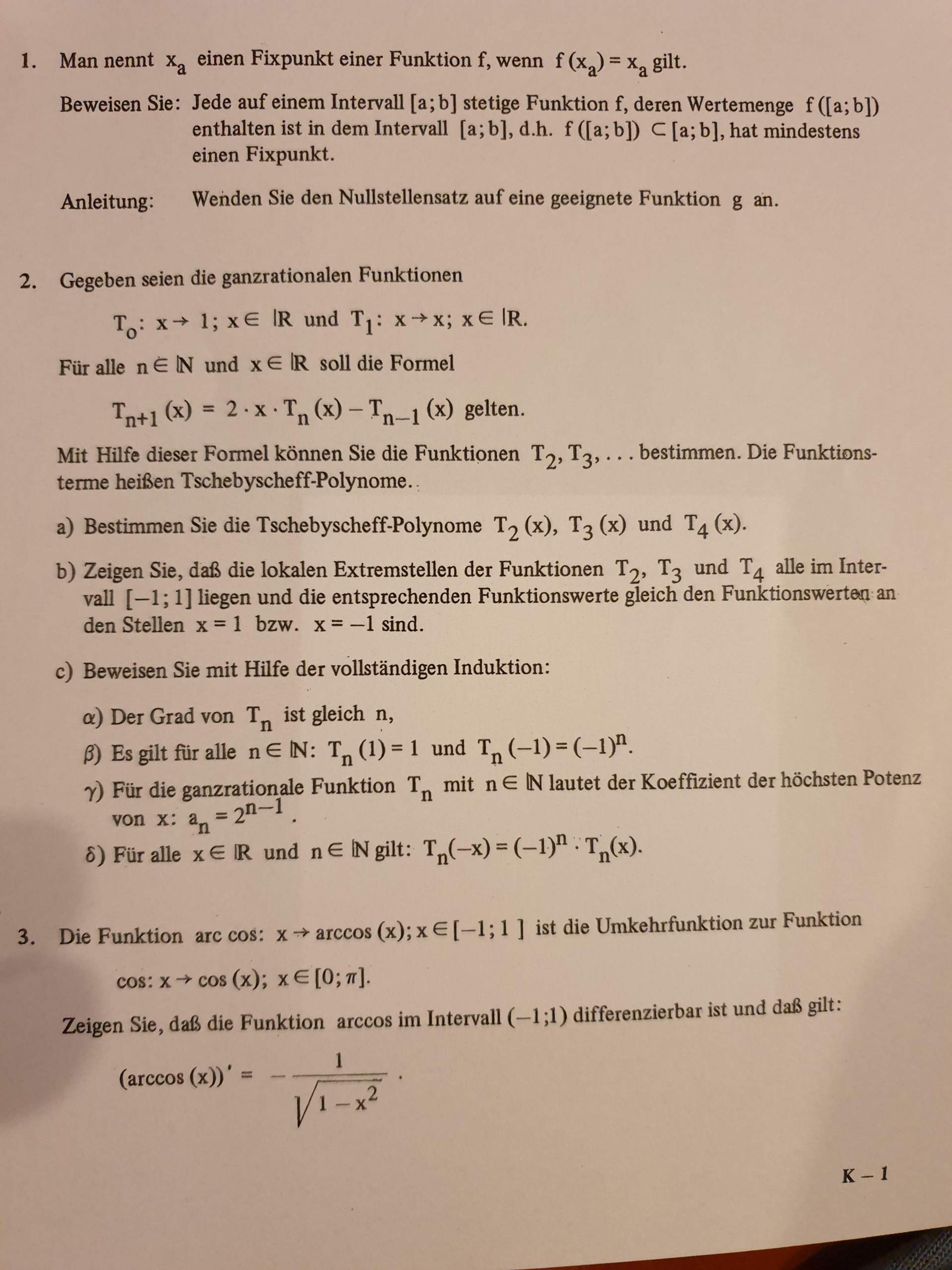 Analysis Beweisen sie: jede auf einem Intervall stetige Funktion f ...