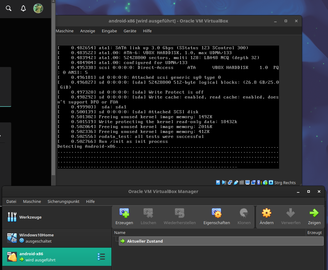 Android-x86 Installation bleibt stecken bei "Detecting android-x86" Was tun? (IT, Linux, VirtualBox)