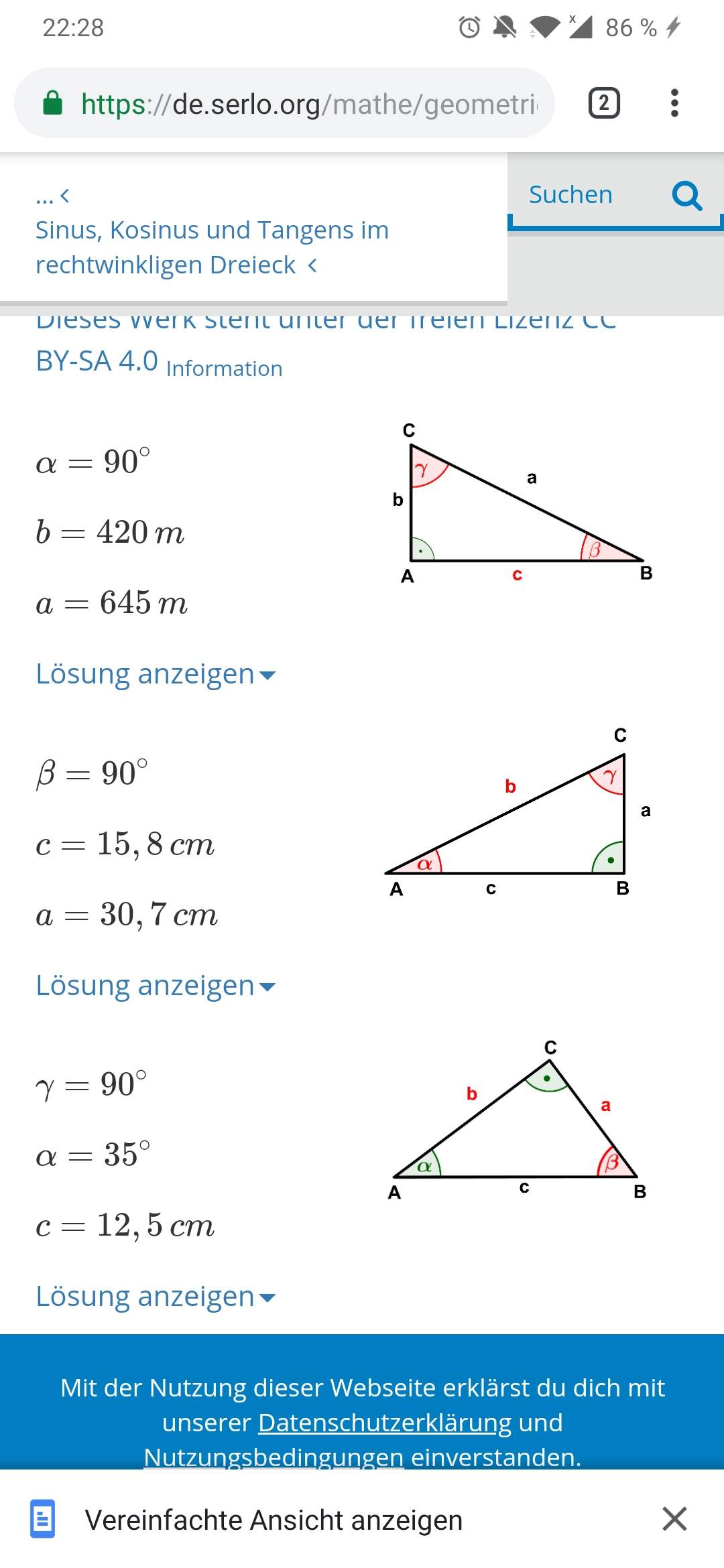 Anwendungsaufgabe Bei Sinus Cosinus Ind Tangens Schule Mathematik Anwendungsaufgabe Bei Sinus Cosinus Ind Tangens Schule Mathematik