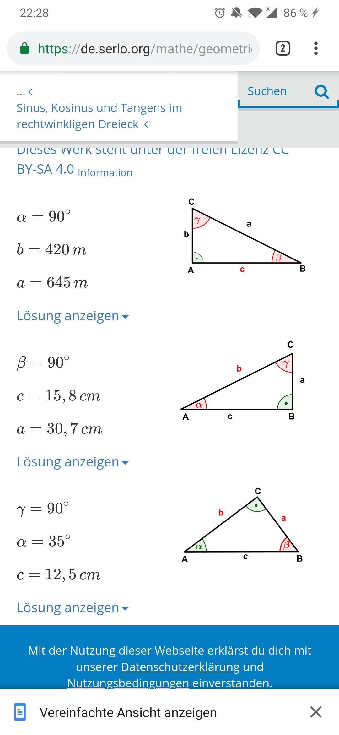 Anwendungsaufgabe Bei Sinus Cosinus Ind Tangens Schule Mathematik Anwendungsaufgabe Bei Sinus Cosinus Ind Tangens Schule Mathematik