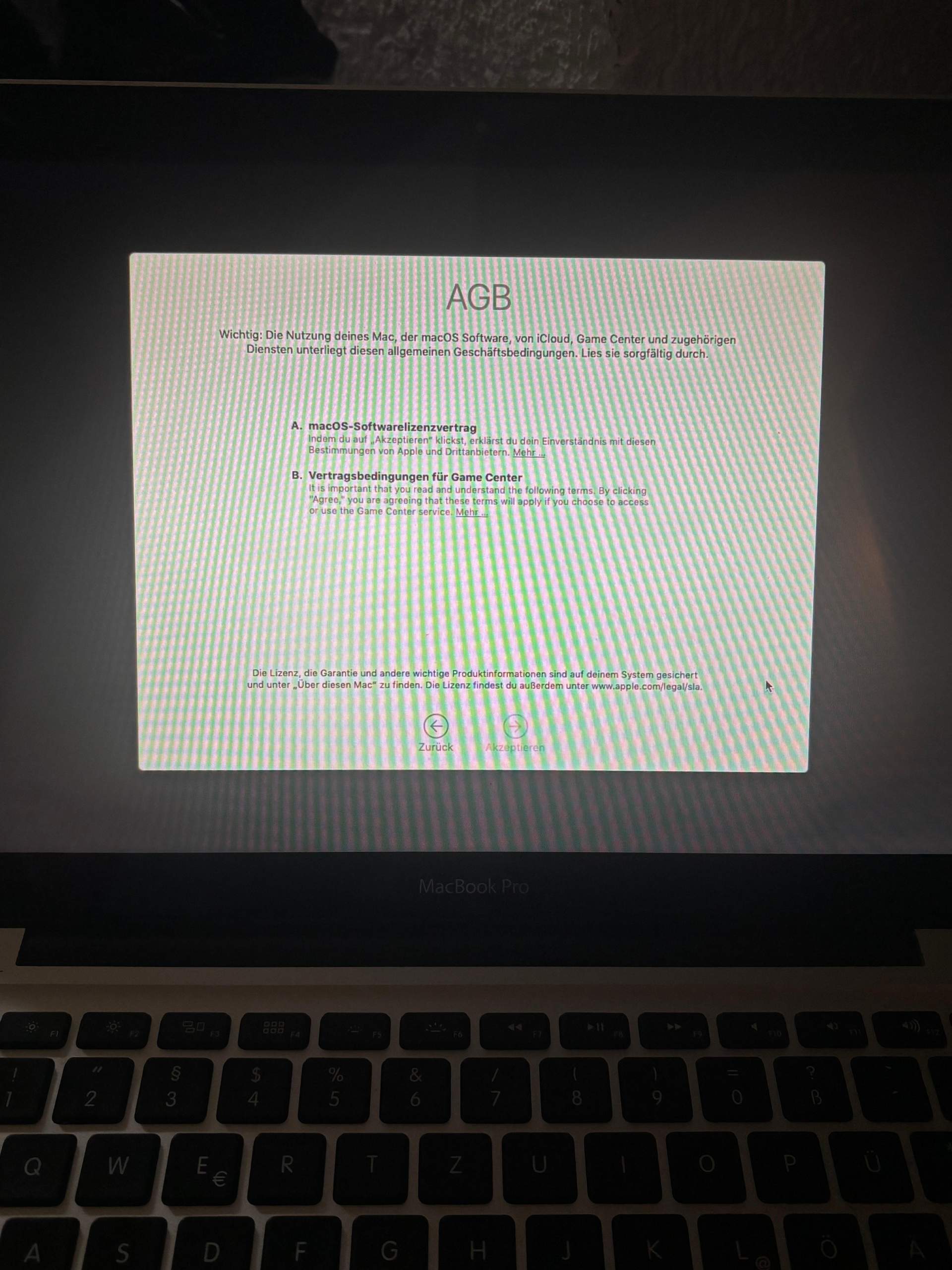 Apple Mac Book pro (etwas älter) agb zustimmen funktioniert nicht? (PC ...