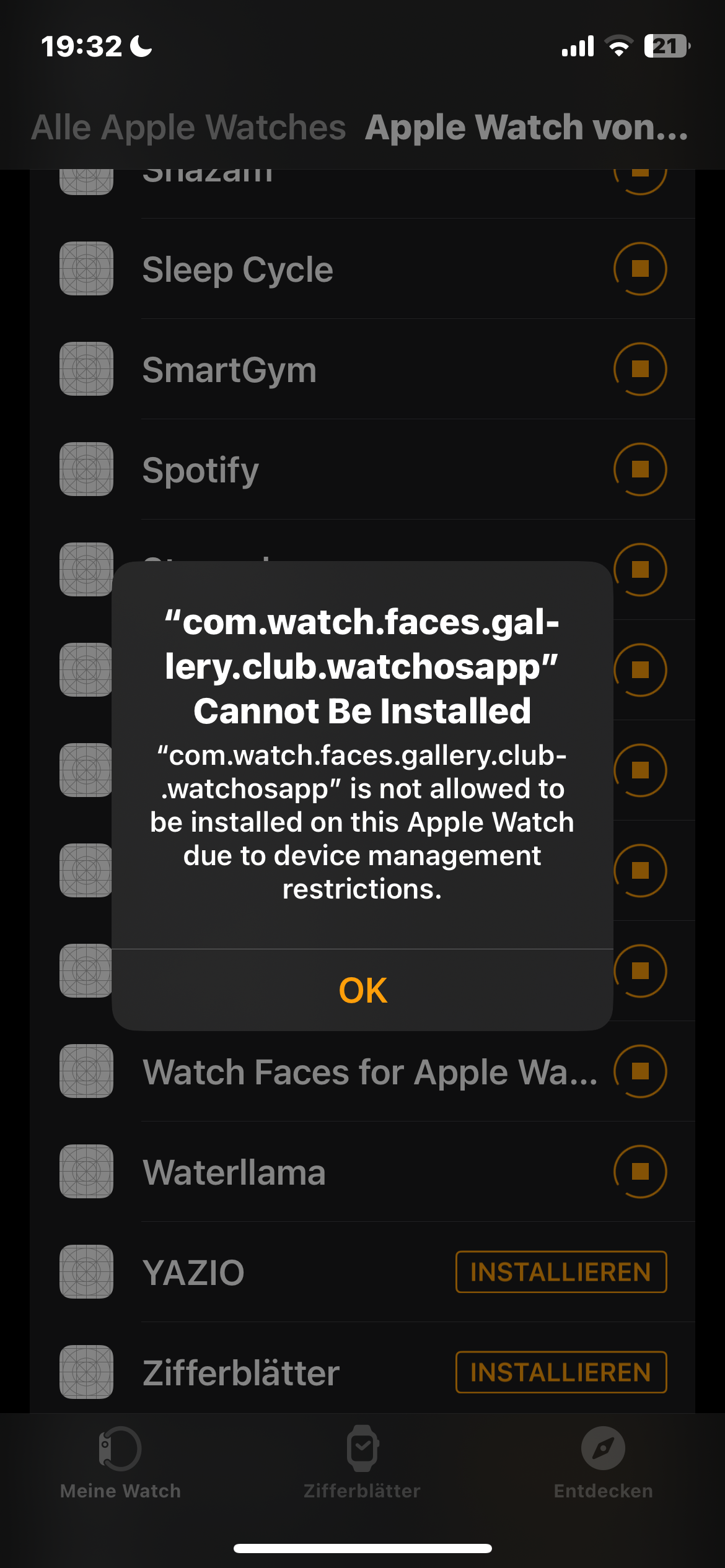Apple watch kann keine Apps runterladen und app store ist weg? (Technik, Handy, iPhone)