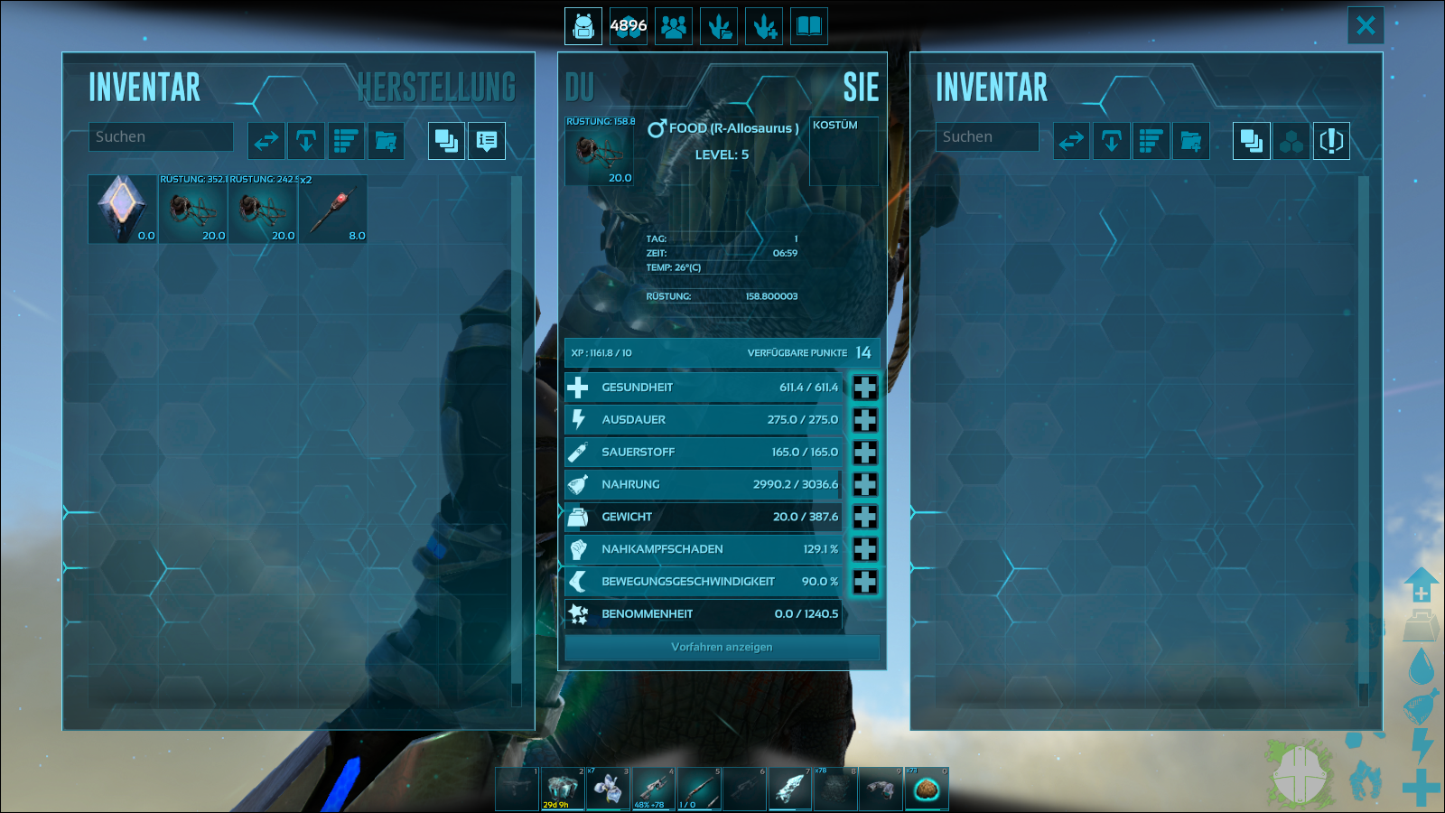 Ark Survival Evolved - zwei Food-Stats mit 0 Punkten? (Zucht)