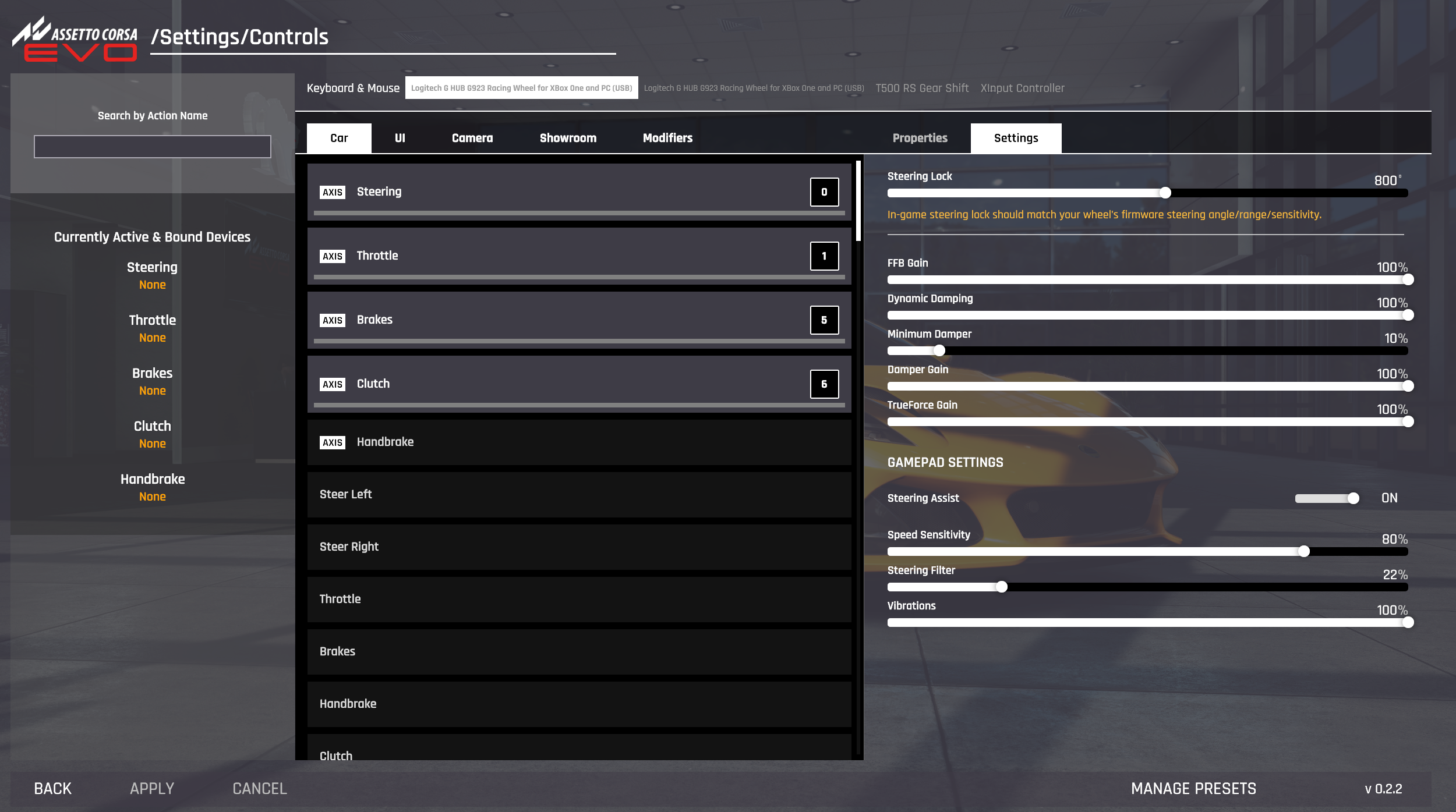 Assetto Corsa Evo - FFB G923 Einstellungen? (PC, Simulator, Rennspiel)