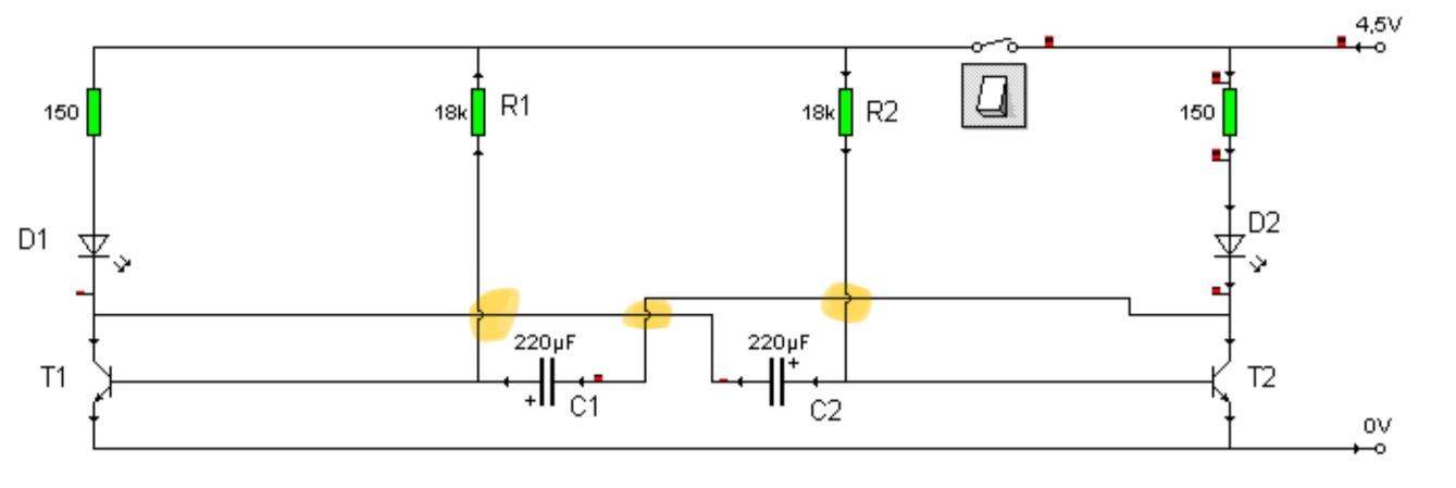 Astabile Kippstufe ohne Kreuzung? (Physik, Elektrizität, Schaltung)