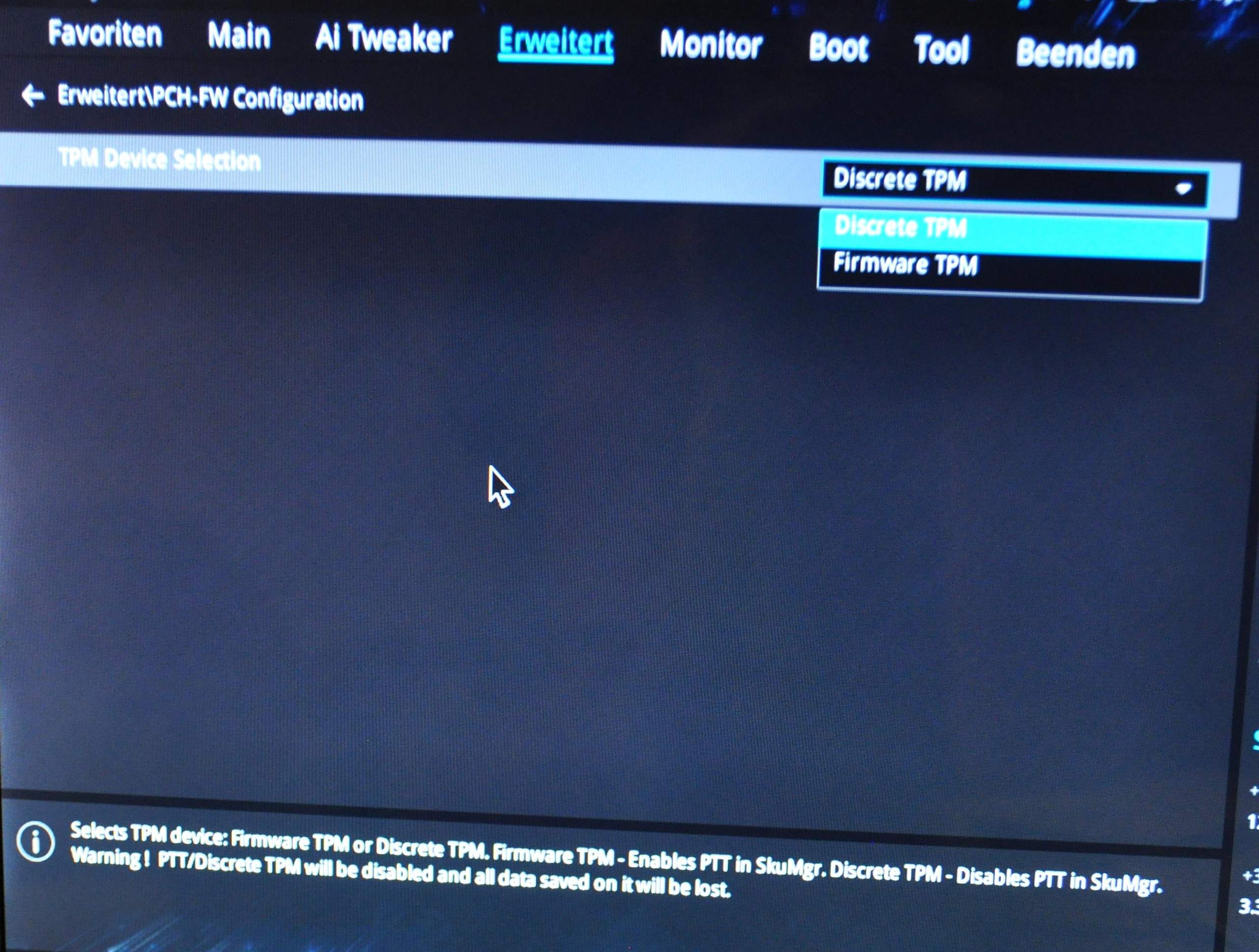 Asus Prime A - Z370 TPM 2.0 (Discrete und Firmware TPM)? (BIOS, Windows 11, Windows-Update)