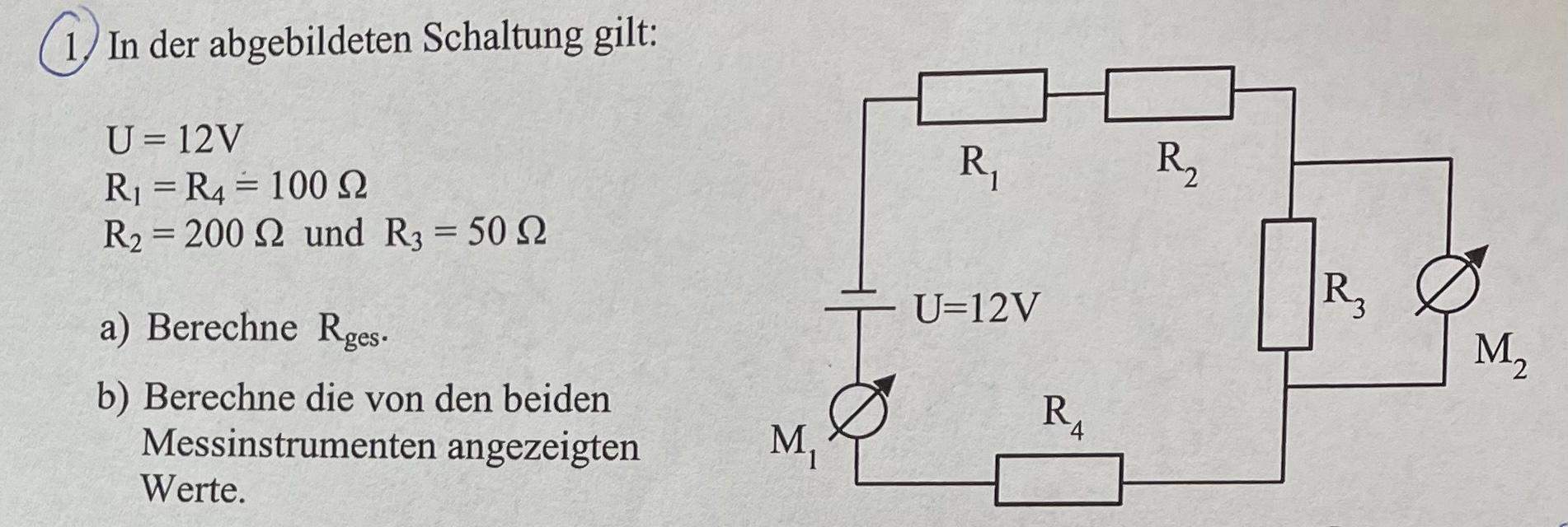 Aufgabe zur Serienschaltung von Widerständen? (Physik, Elektrik ...