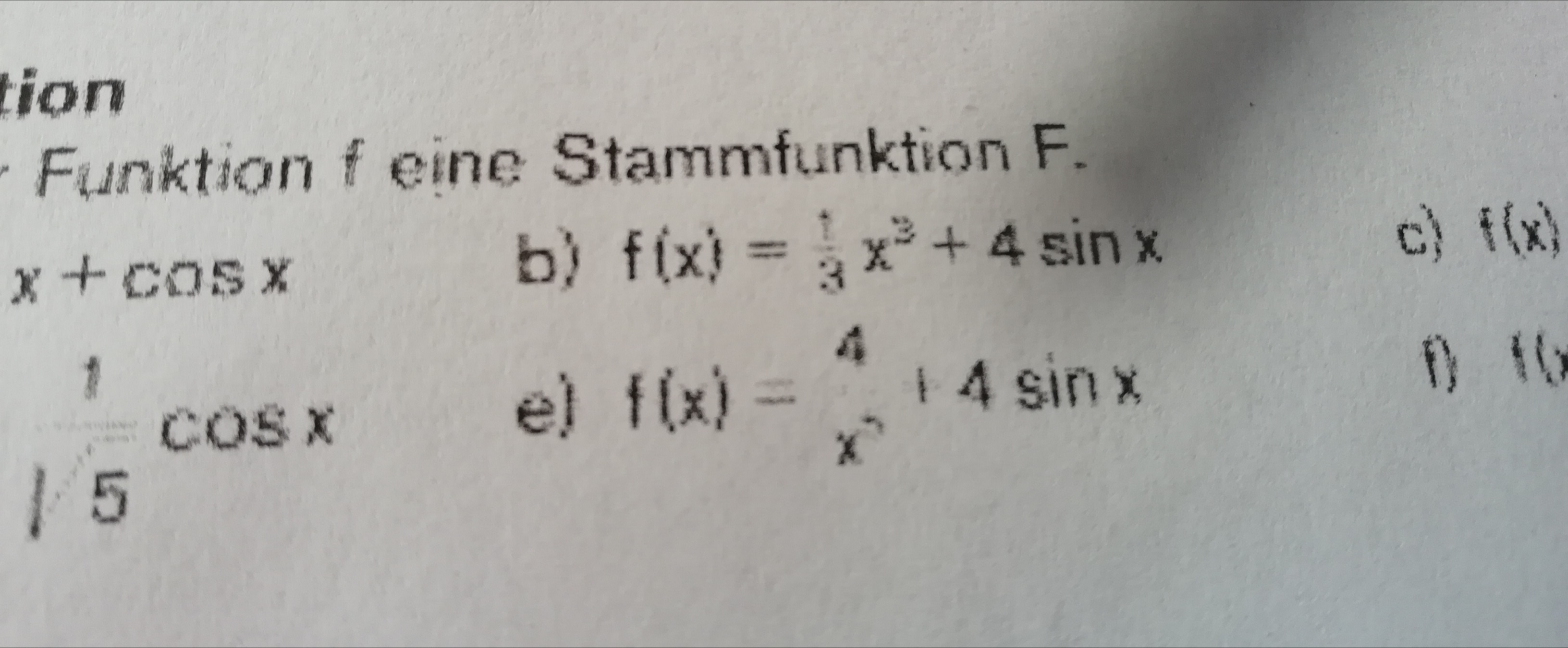 Aufleiten Aufgabe? (Mathematik, rechnen, Stammfunktion)