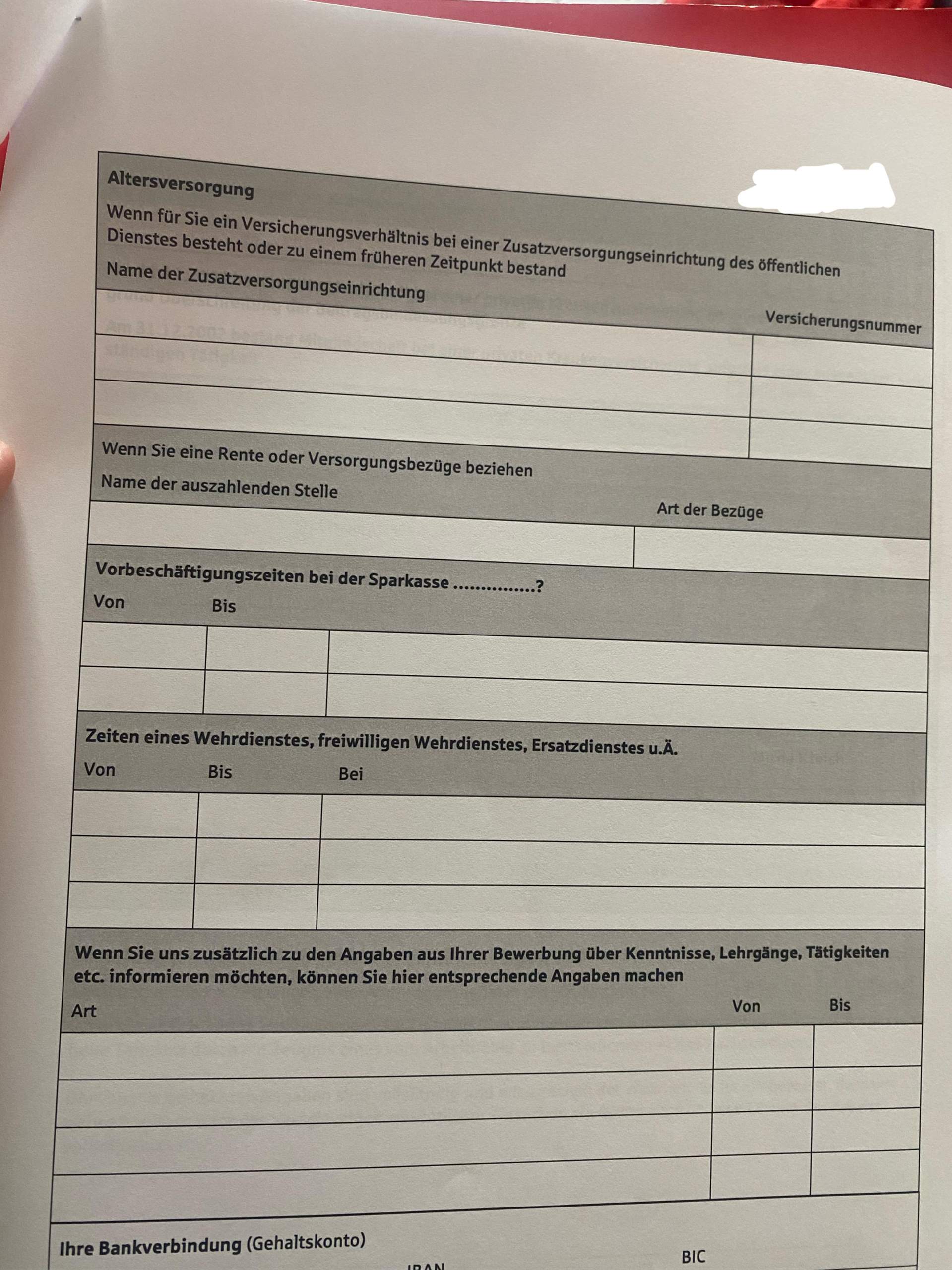 Ausbildung Personalbogen?