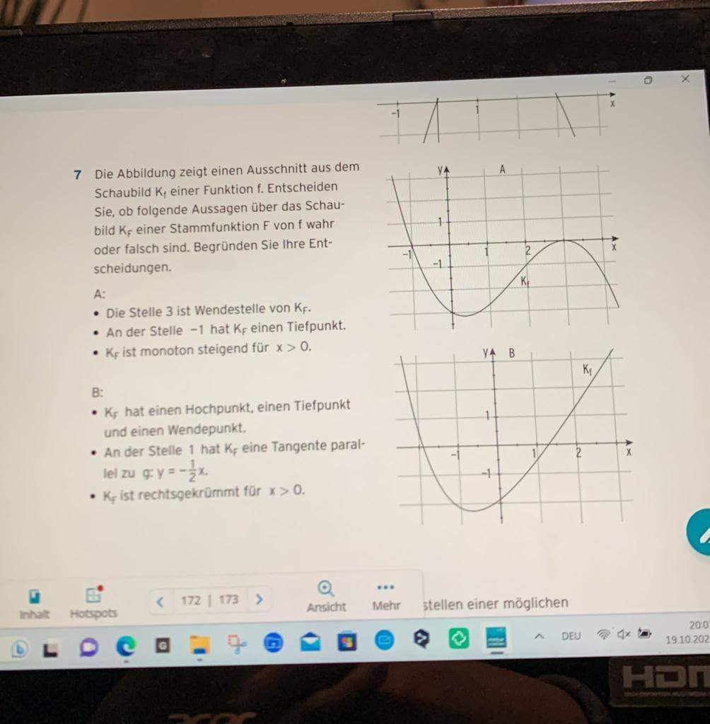 Aussage über den Graph F machen wenn f gegeben ist? (Funktion ...
