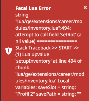 Beamng.drive Fatal Lua Error? (PC, Computerspiele, Steam)