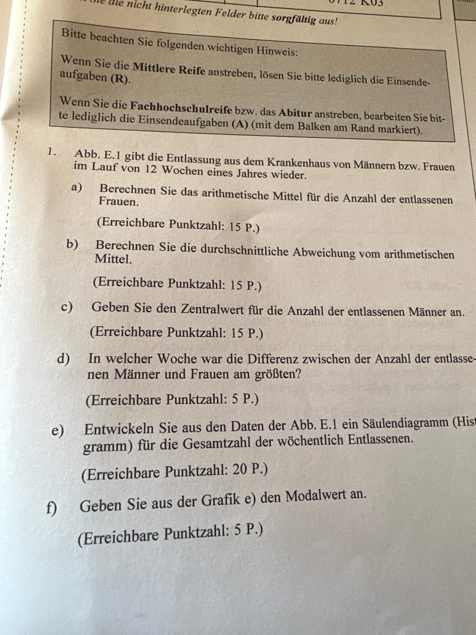 Berechnen sie die Durchschnittliche Abweichung vom Arithmetischen ...