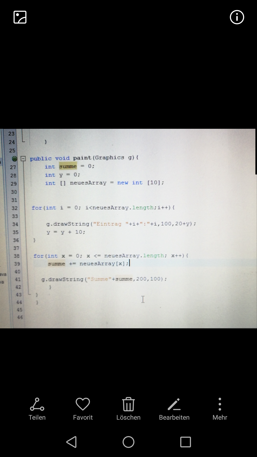 Berechnung summe mit einem array? (Java, Netbeans)