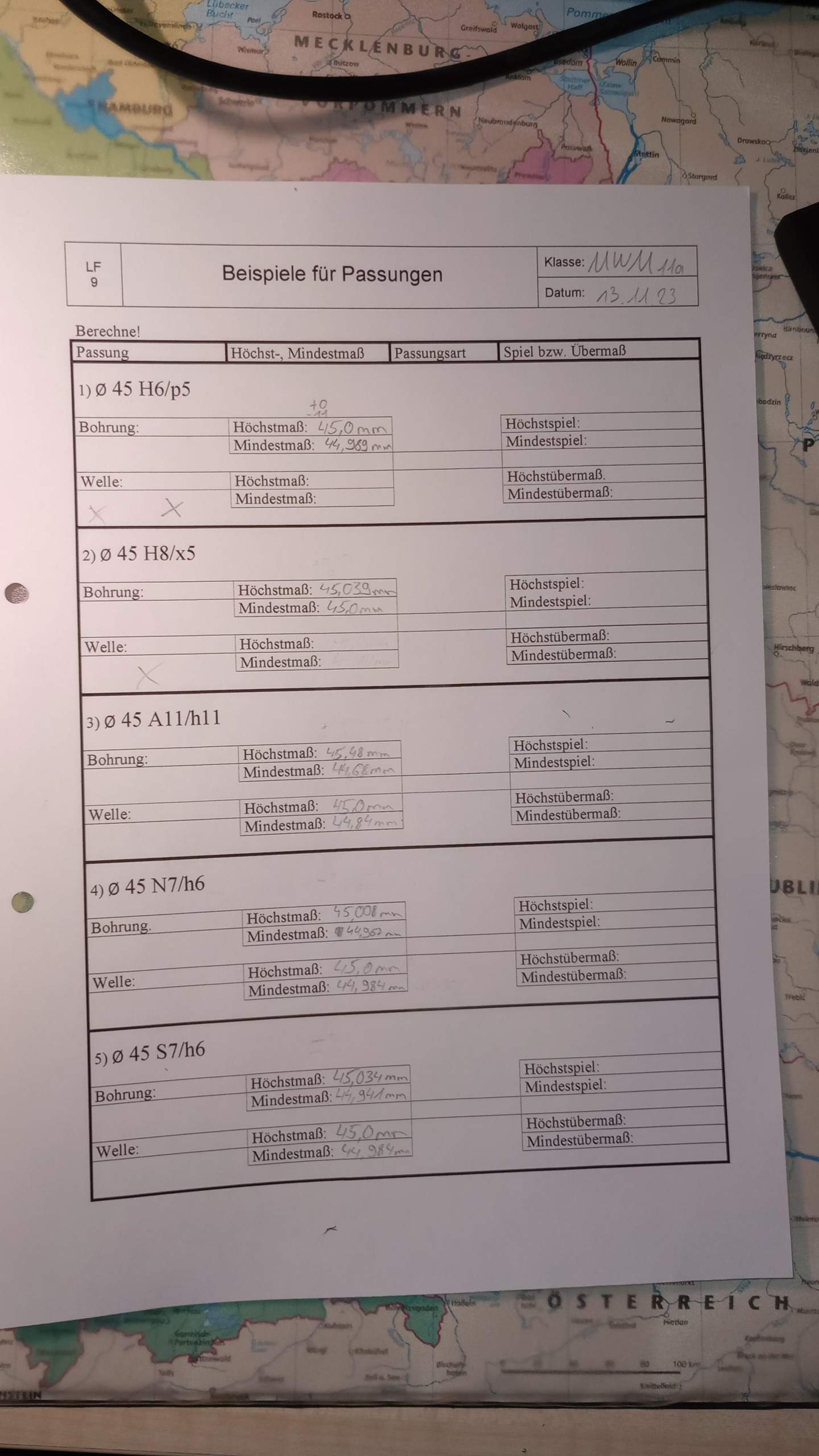Berechnungen von Passungen? (rechnen, Wellen, Bohrung)
