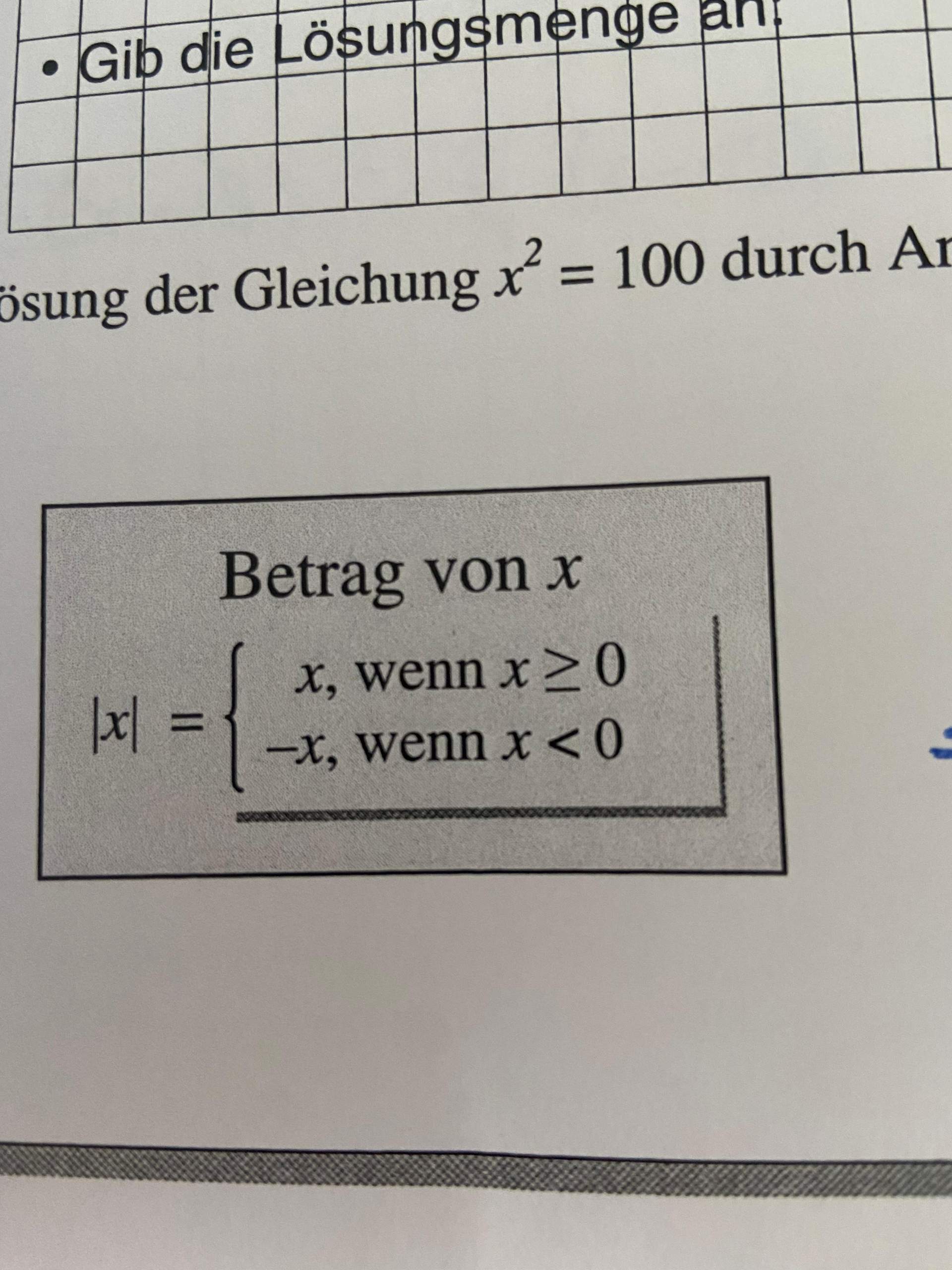 Betrag von x? (rechnen, Funktion, Gleichungen)