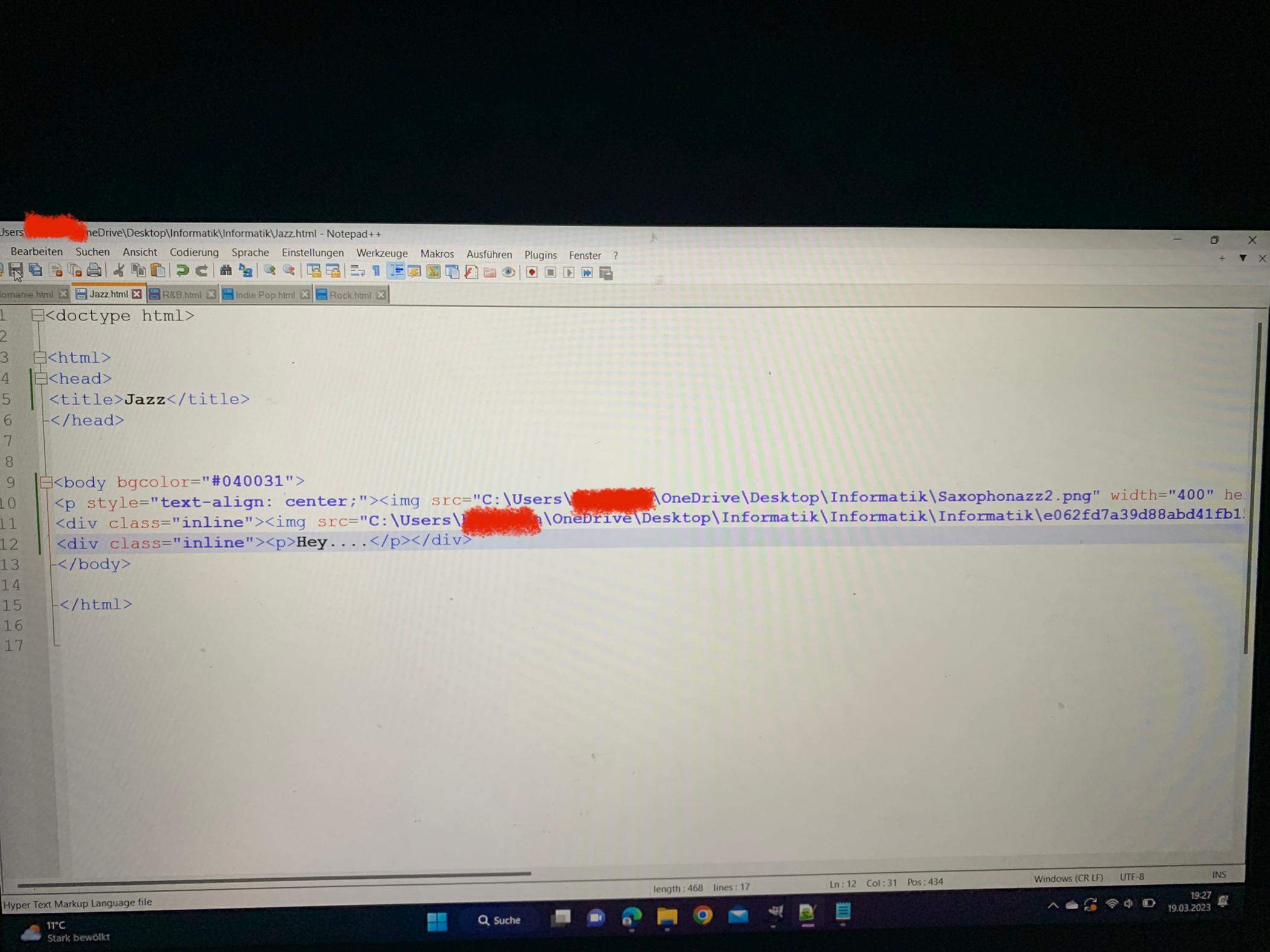 Bild nach oben schieben html? (Abitur, programmieren, Informatik)