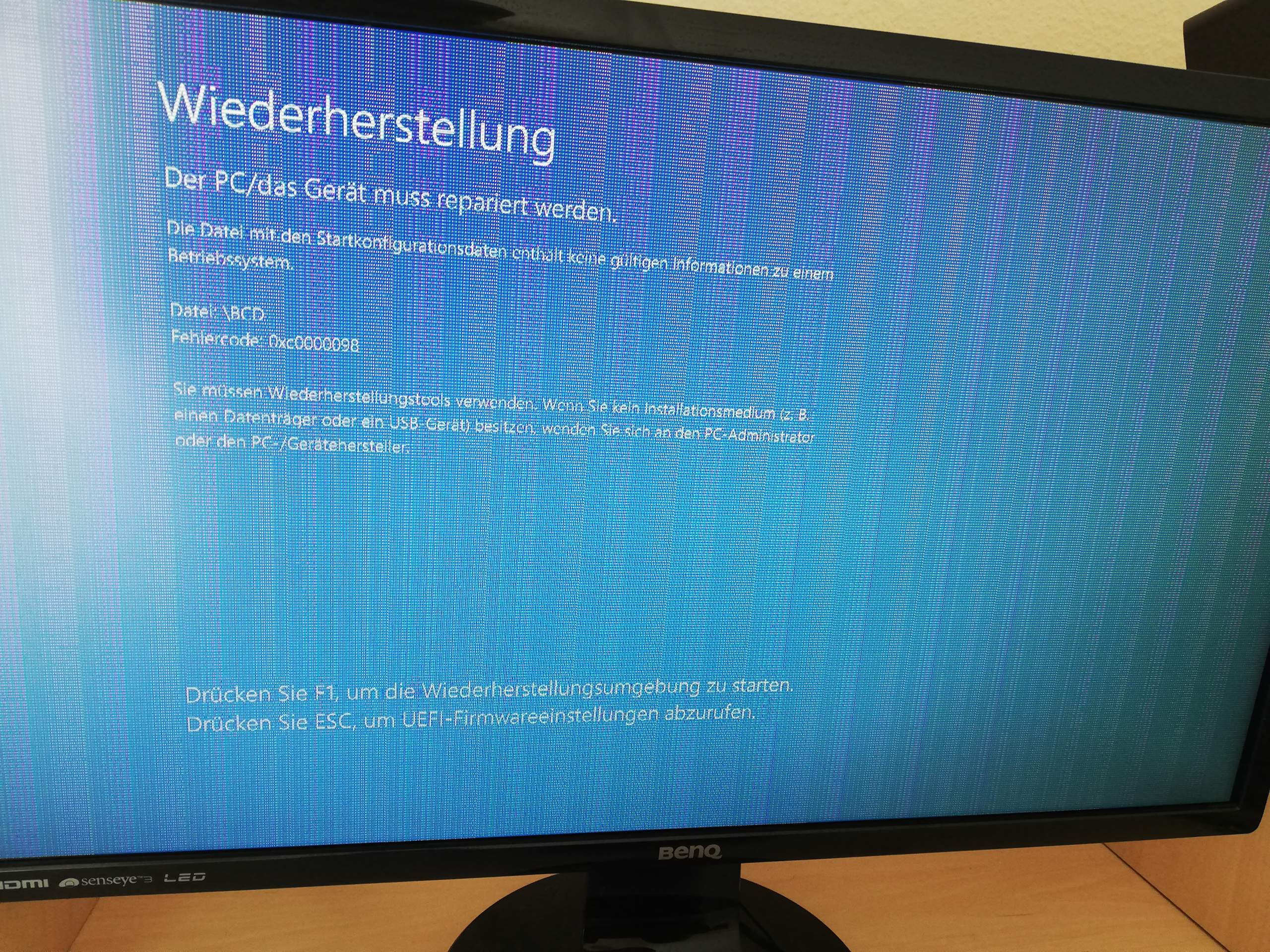 Bild verpixelt, Bios Pixelfehler, Windows Fehlercode oxc0000098 ...