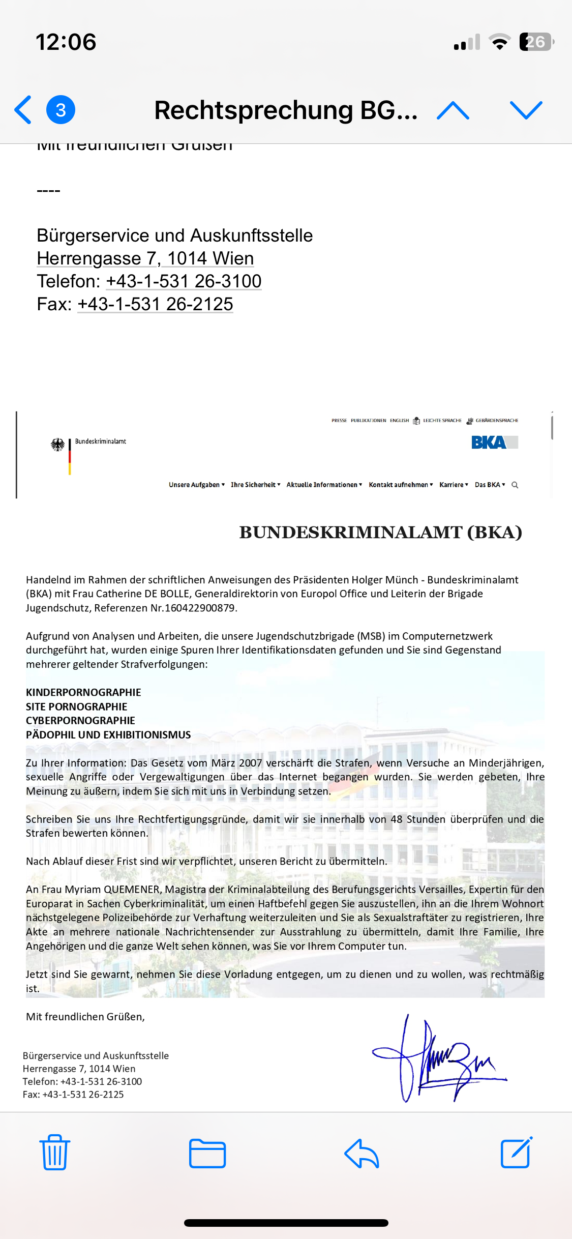 BKA Fake Mail geöffnet? (E-Mail, Virus)