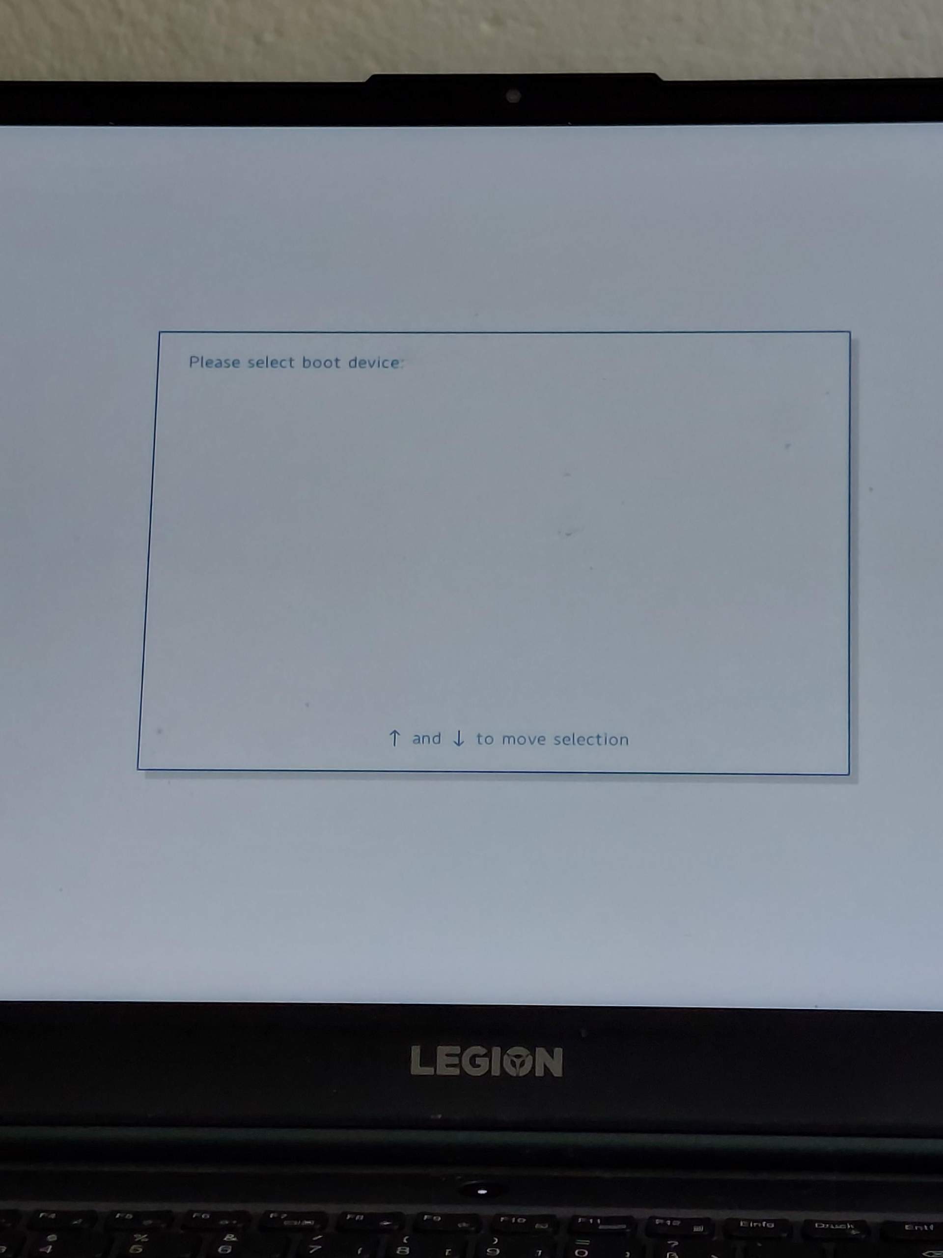 Boot device Legion Lenovo Laptop?