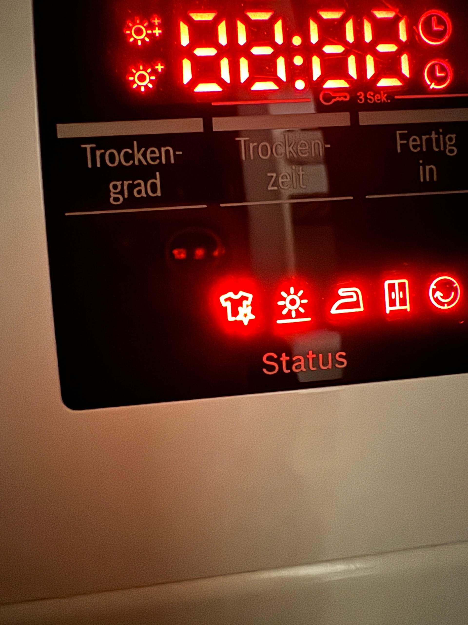 Bosch Trockner Symbole Display
