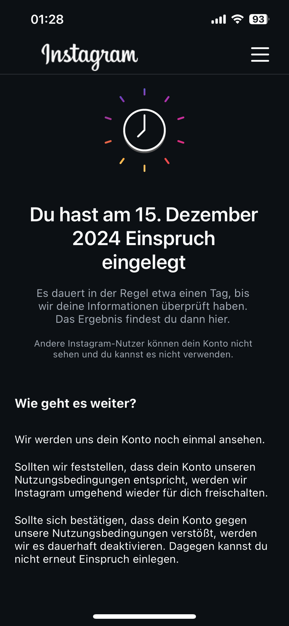 Bringt der Einspruch gegen Instagram Sperrungen was? (Social Media, Bann)