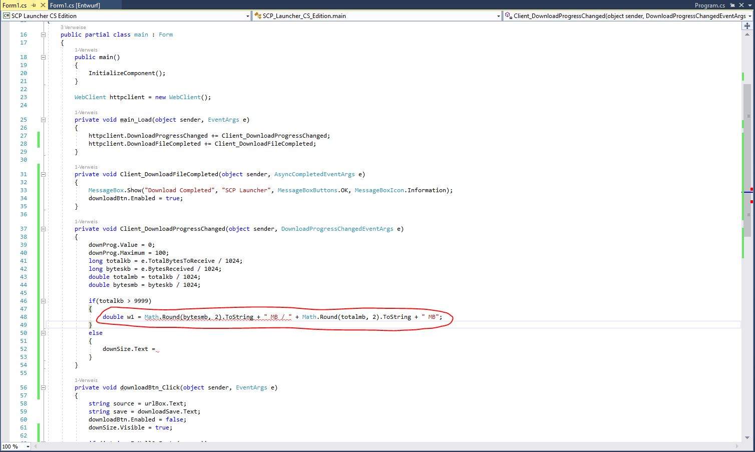 C# Der +- Operator kann nicht auf Operanden vom Typ "Methodengruppe" und "string" angewendet ...