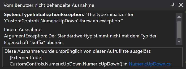 C# WPF eigenes Control erstellen Fehlermeldung? (Computer, programmieren, C Sharp)