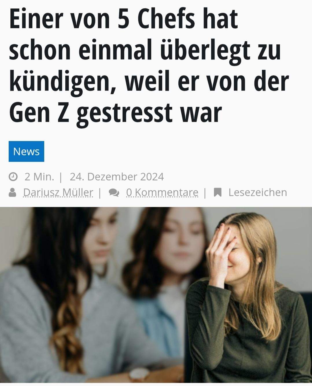 Chefs wollen kündigen, weil die Gen Z zu stressig ist (Frauen ...