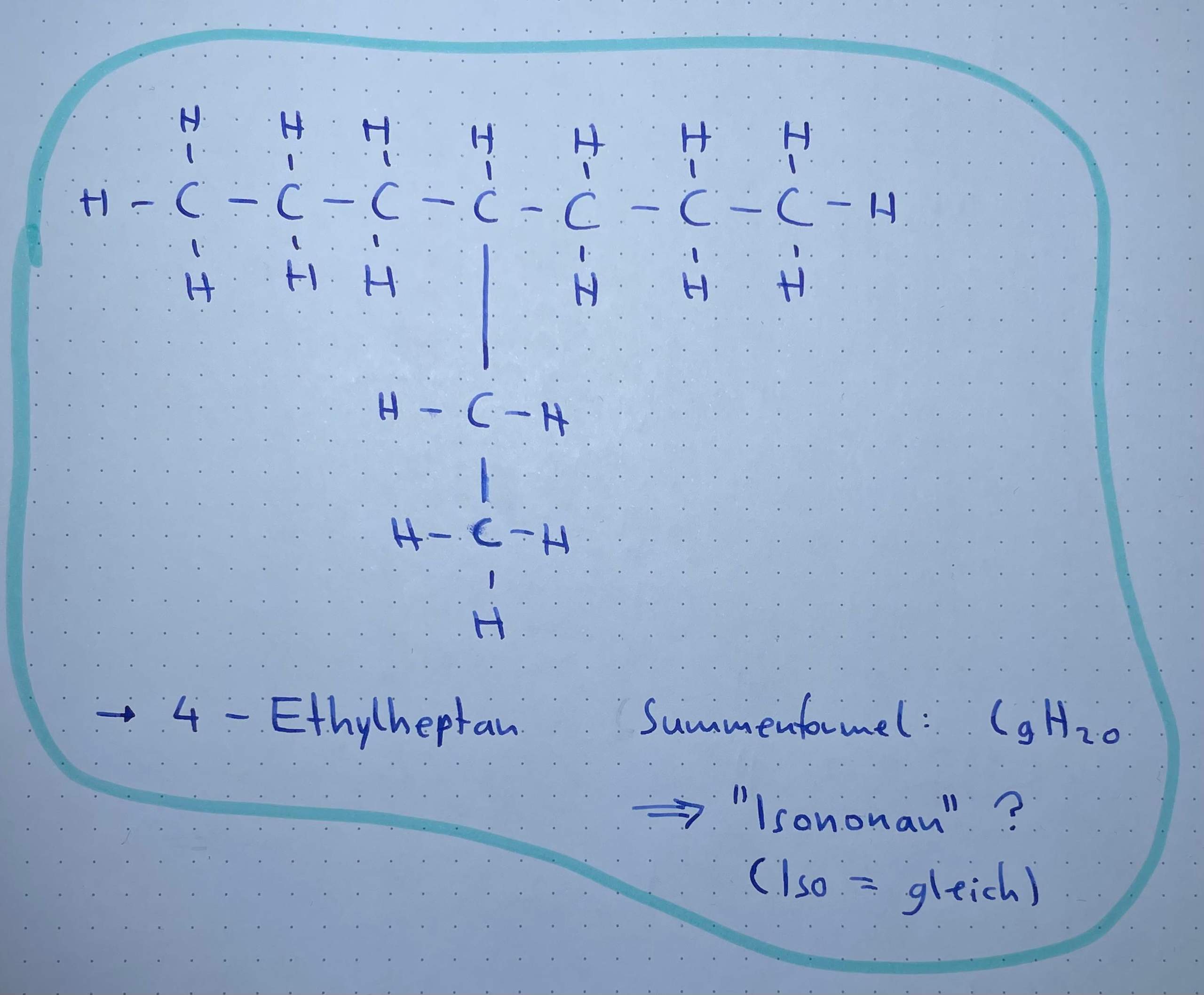 [Chemie] Es gibt Isobutan, gibt es aber auch Isononan ...