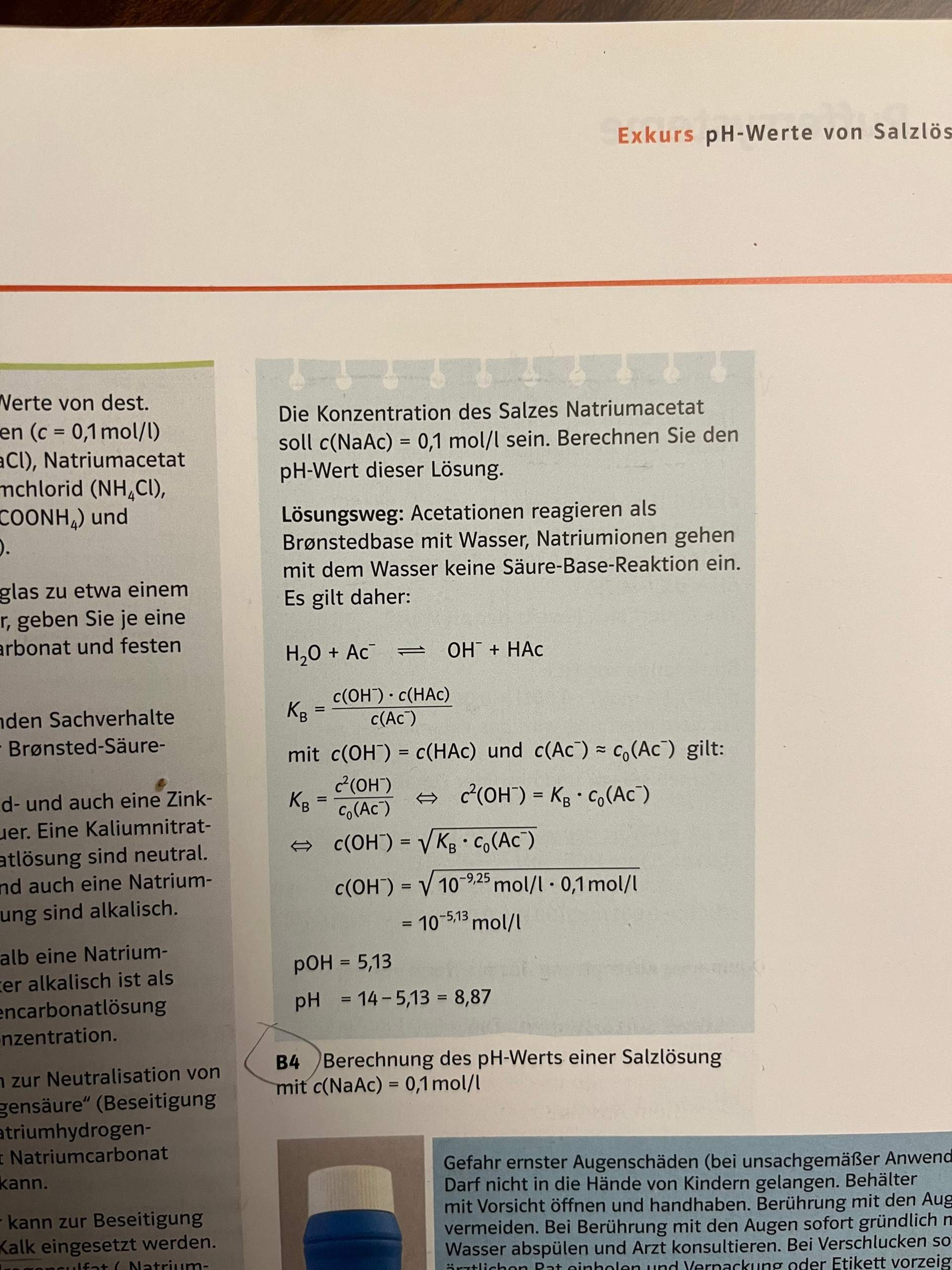 Chemie pH-Werte von Salzlösungen? (Wasser, Reaktion, Chemieunterricht)