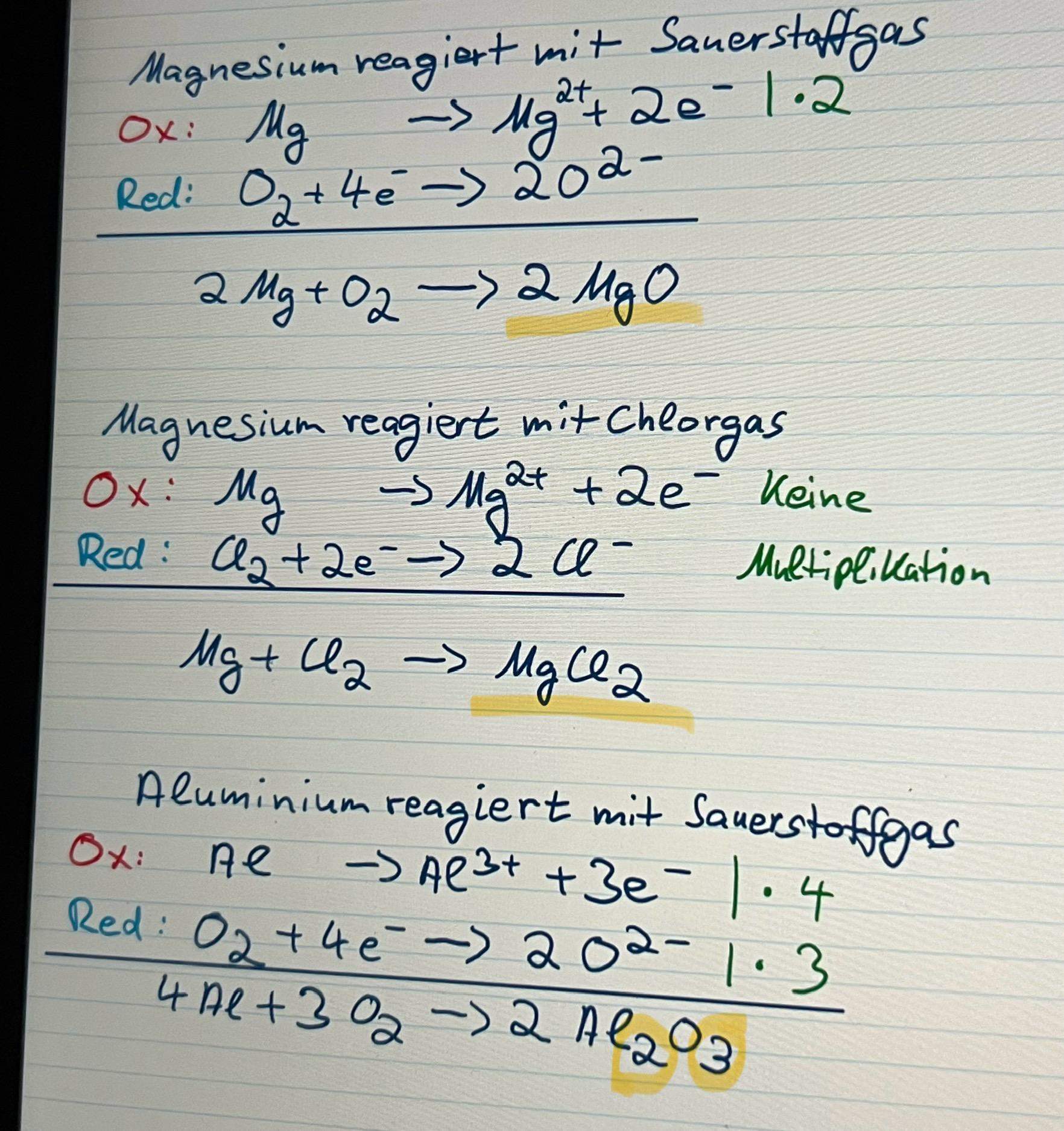 Chemie Redoxgleichung 10. klasse? (Reaktion, Chemieunterricht ...