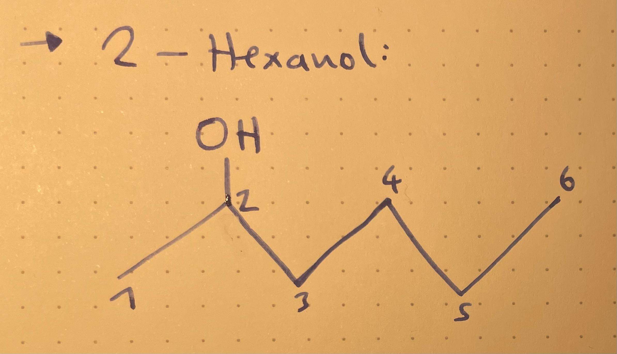 [Chemie] Wie zeichnet man richtig 2-Hexanol (Skelettformel)? (Formel ...