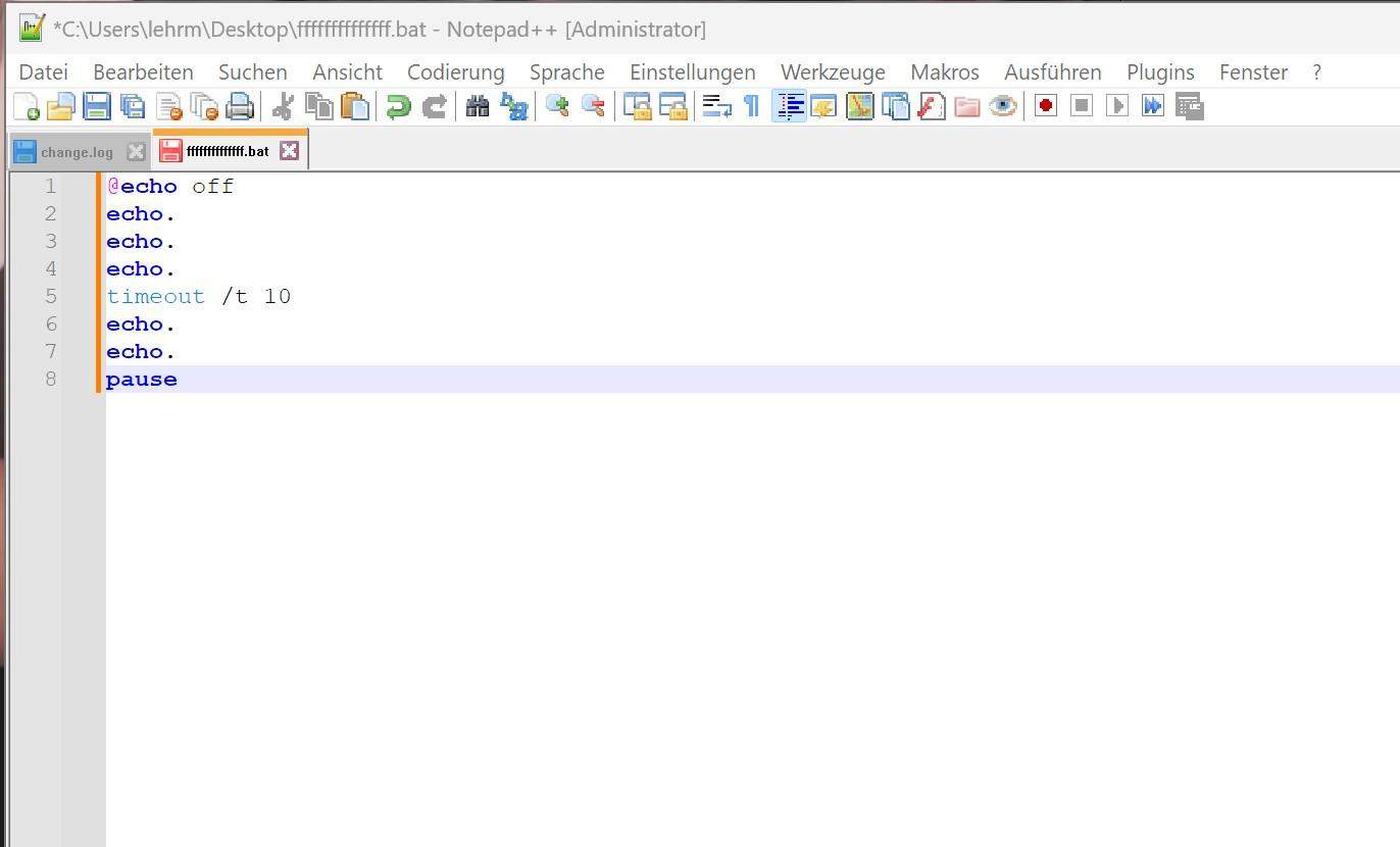 CMD Timeout Befehl zählt nicht runter? (programmieren, Konsolen, Programmiersprache)