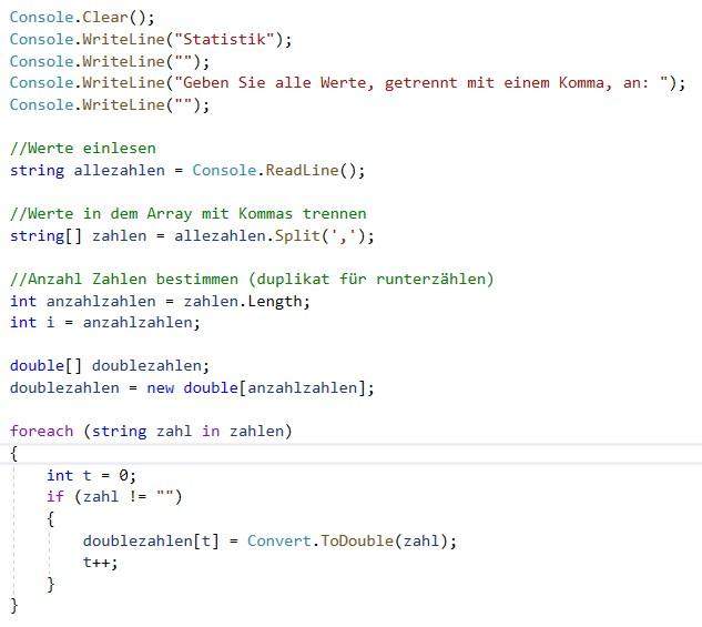 Console.ReadLine in Double[ ] einlesen? (Computer, programmieren, C Sharp)