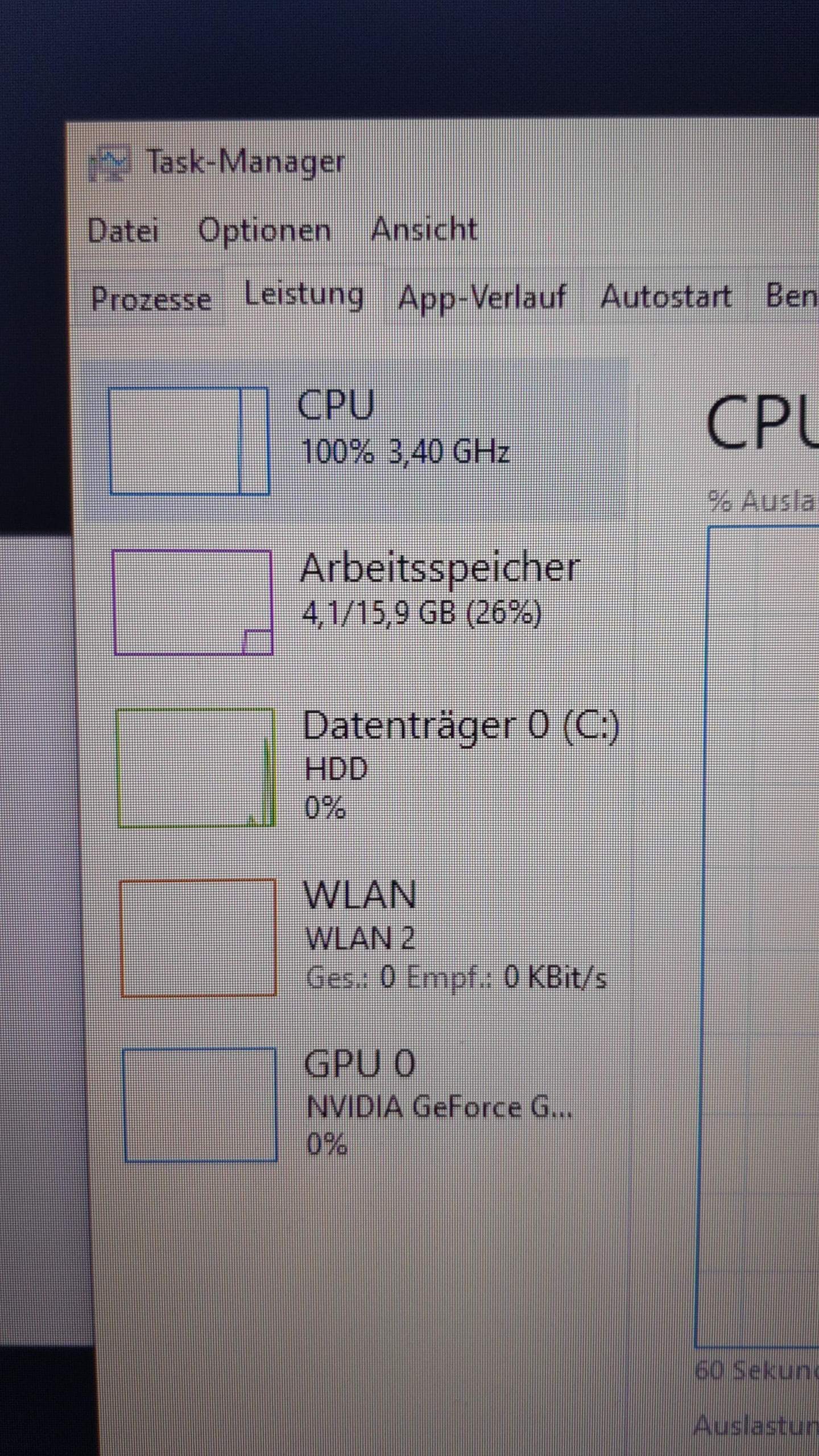 Cpu 100% Gpu 1%? (Prozessor, CPU-Auslastung)