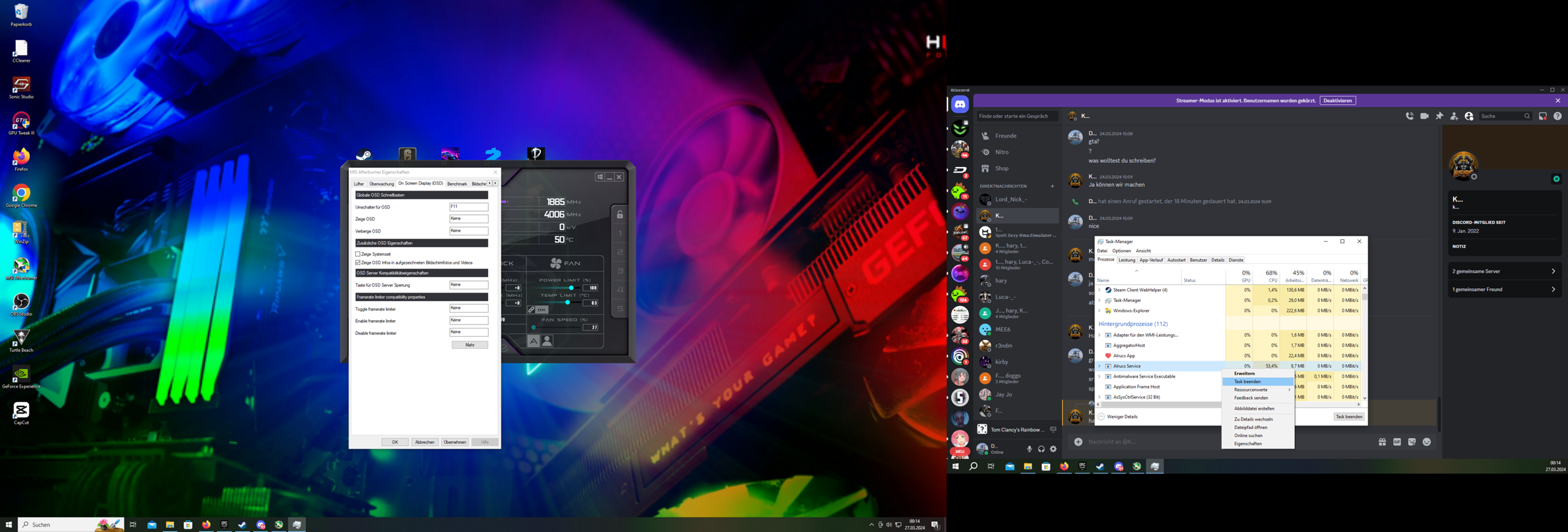 Cpu bei 100% Gpu bei 0% und was ist Alrucs service? (Computer, PC ...