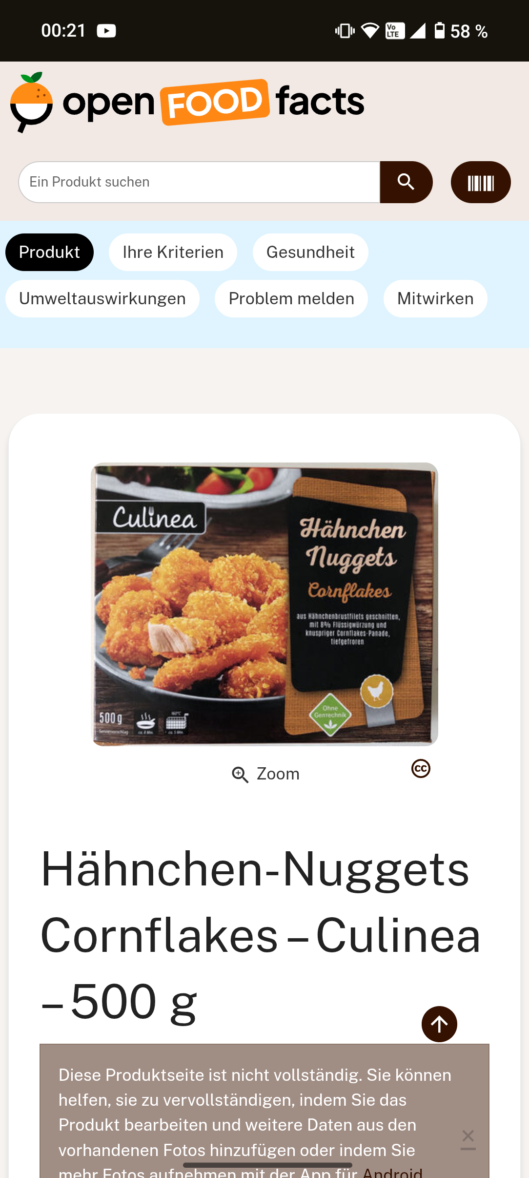 Culinea Hähnchen Nuggets im Ofen? (Küche, Rezept, Fleisch)