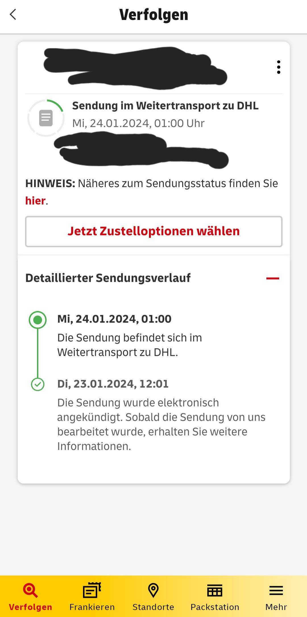 Dauer und kann die Bestellung schon morgen zugestellt werden? (Versand ...