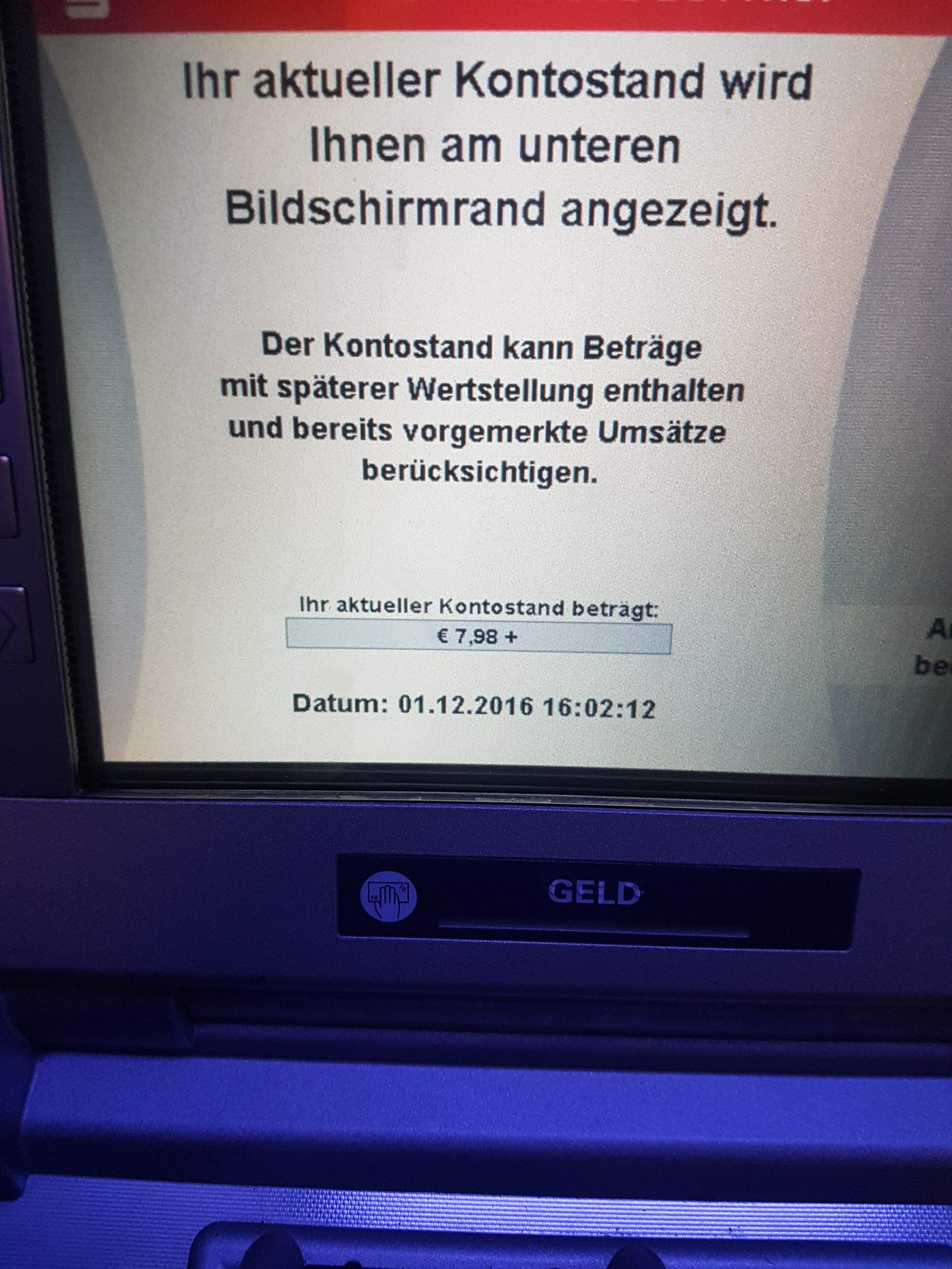 Der Kontostand kann Beträge mit späterer Wertstellung enthalten? (Geld ...