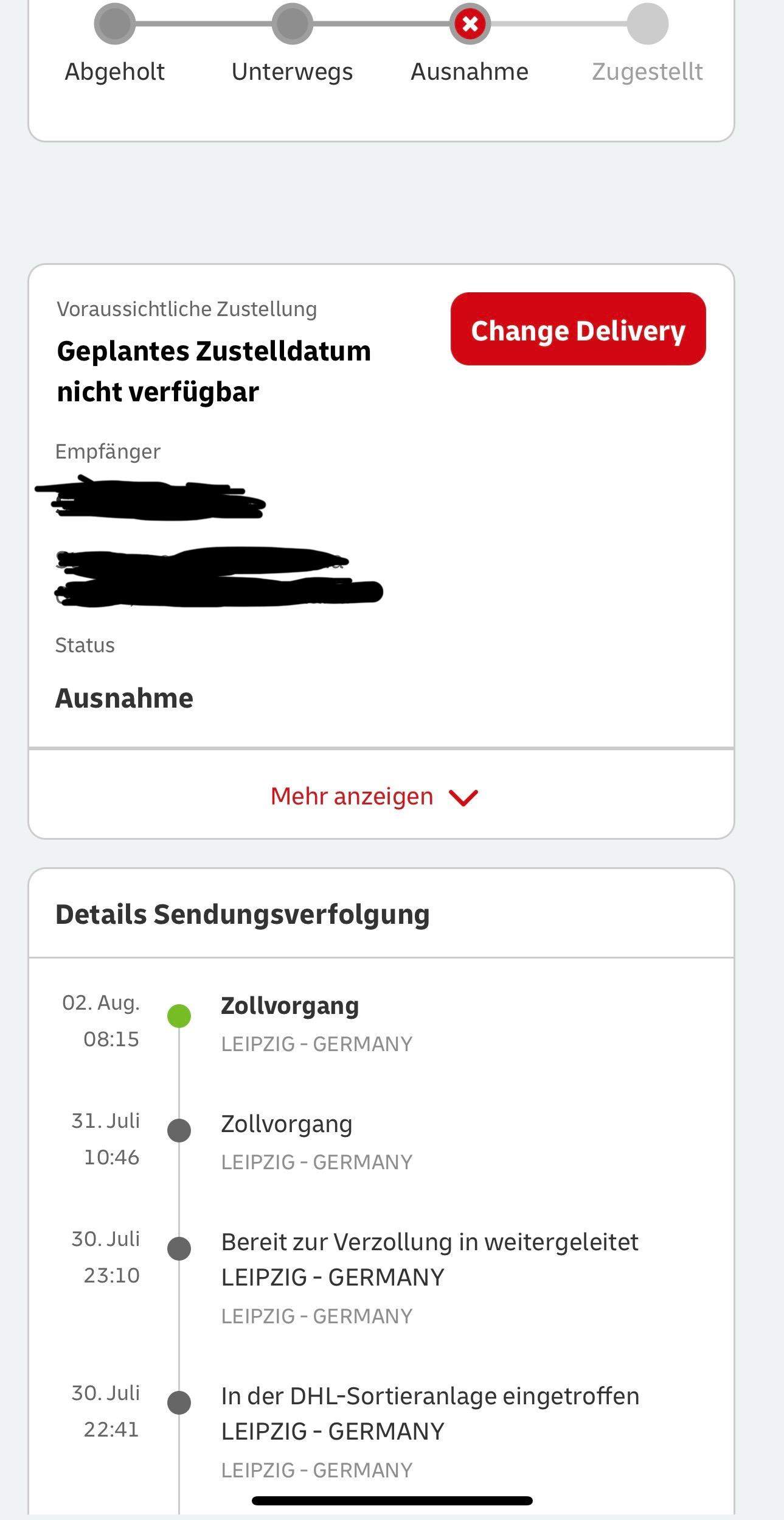 DHL-Express Paket seit 6 Tagen in Leipzig? Zollvorgang? (Zoll ...