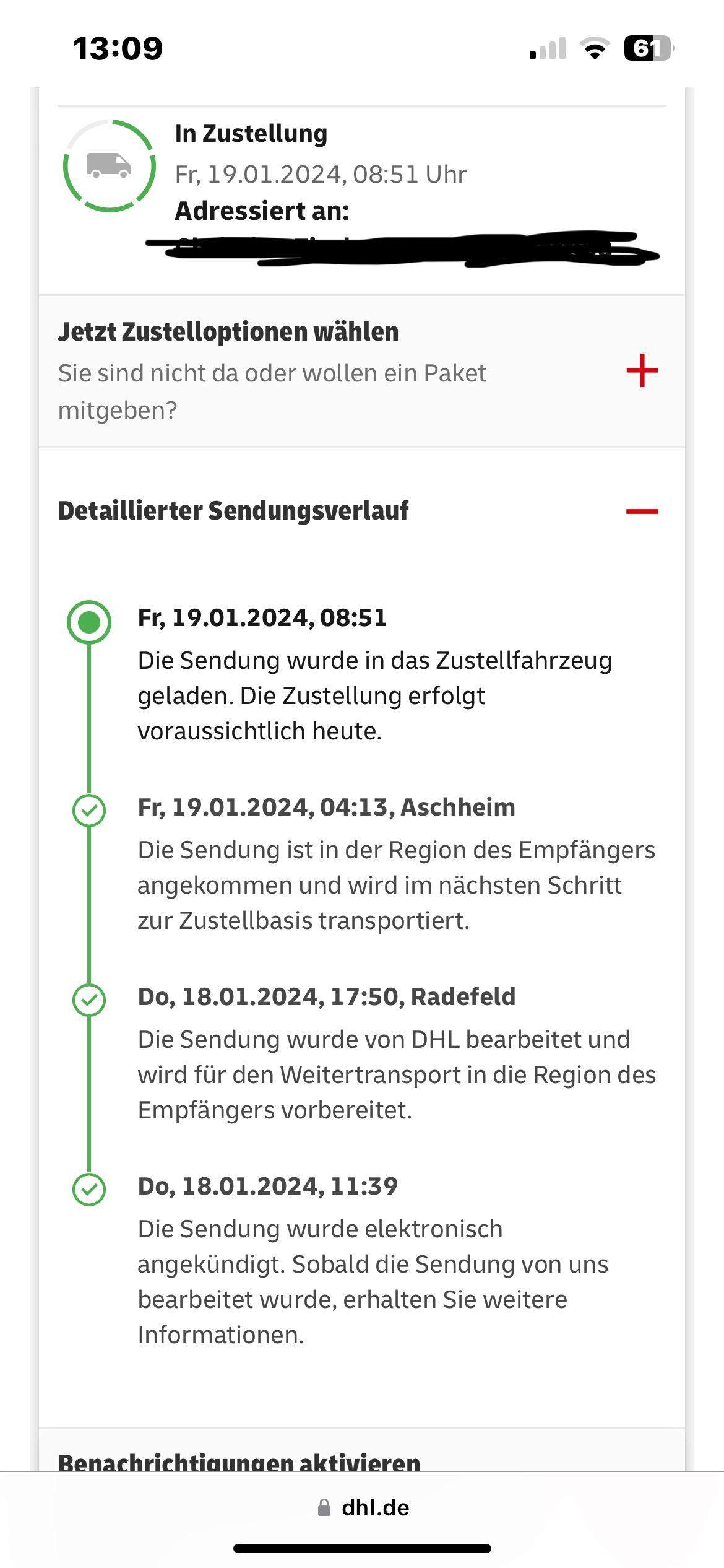 DHL Packet ist seit gestern in Zustellung weiß jemand was da los ist ...
