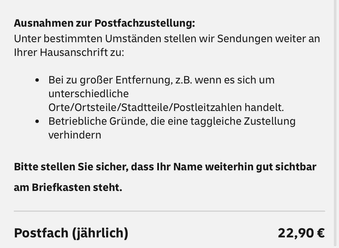 DHL Postfach mieten trotz Nachsendeservice möglich? (Deutschland, Post ...