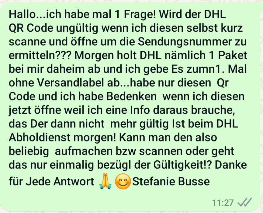 Dhl Qr Code? (Retoure)