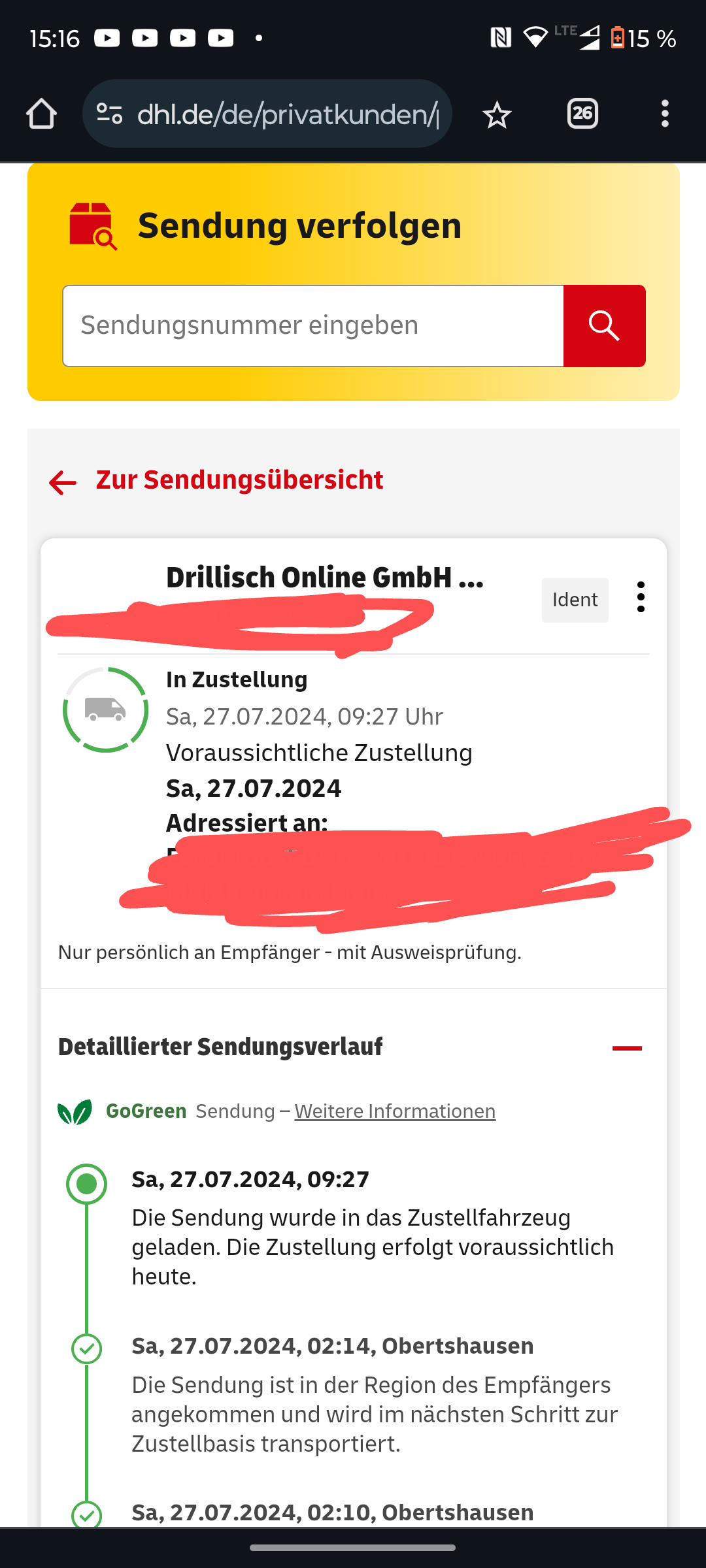 DHL SENDEVERFOLGUNG? (Amazon, Post, Versand)