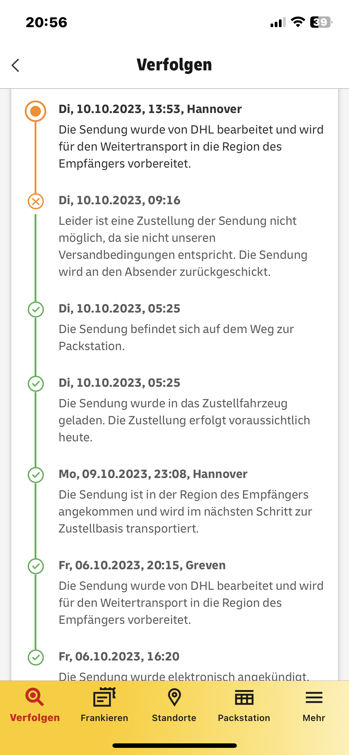 DHL Sendungsverlauf? (Paket, Sendungsverfolgung, DHL-Packstation)