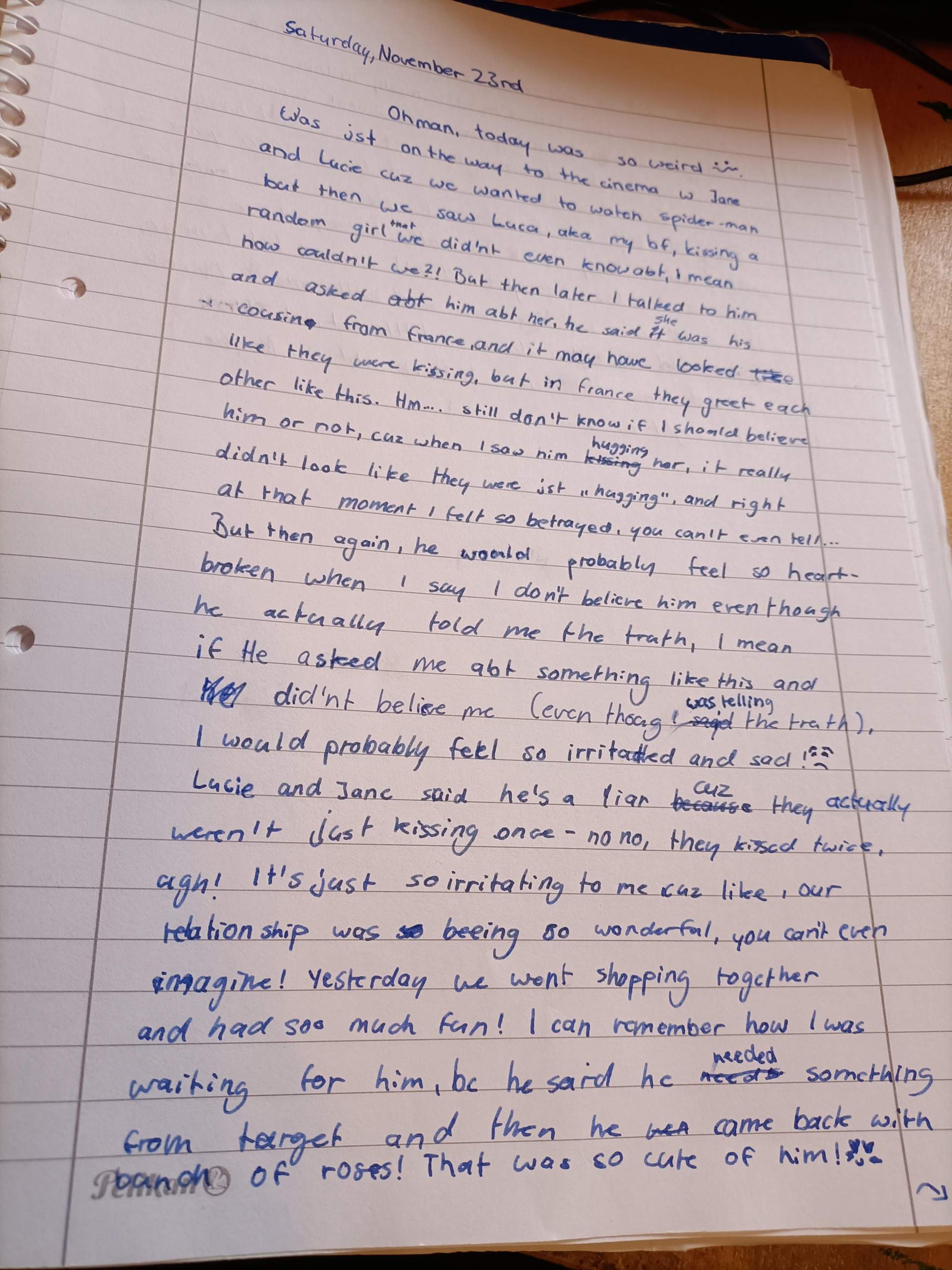 Diary entry in Englisch? (Grammatik, Text, Klassenarbeit)