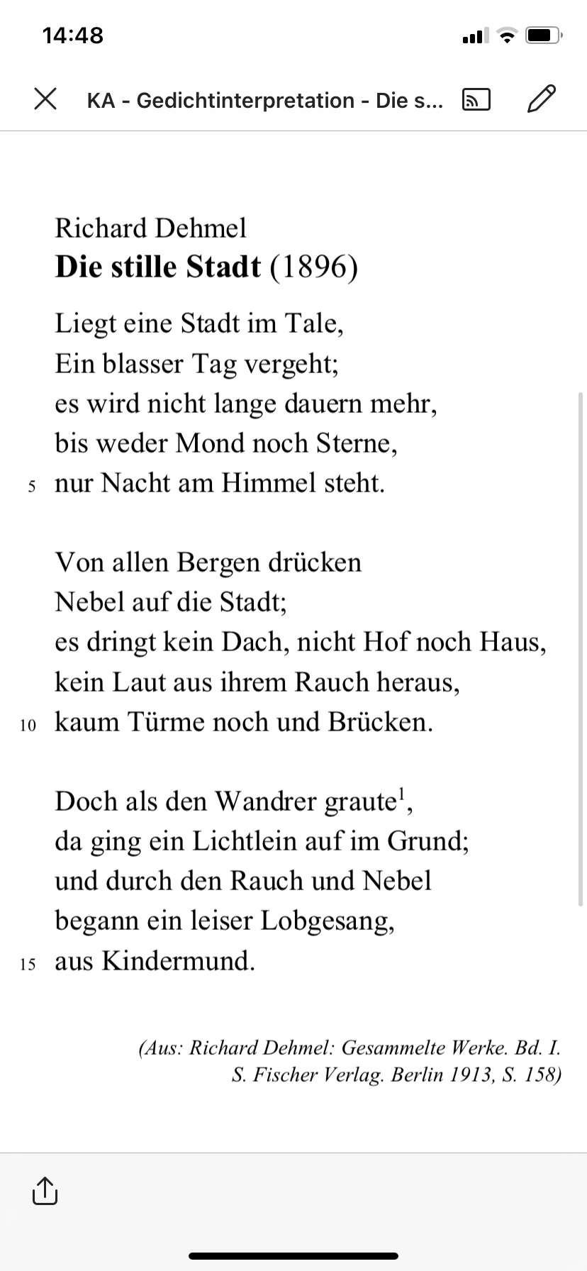 Stadtgedichte Klasse 8 Pdf
