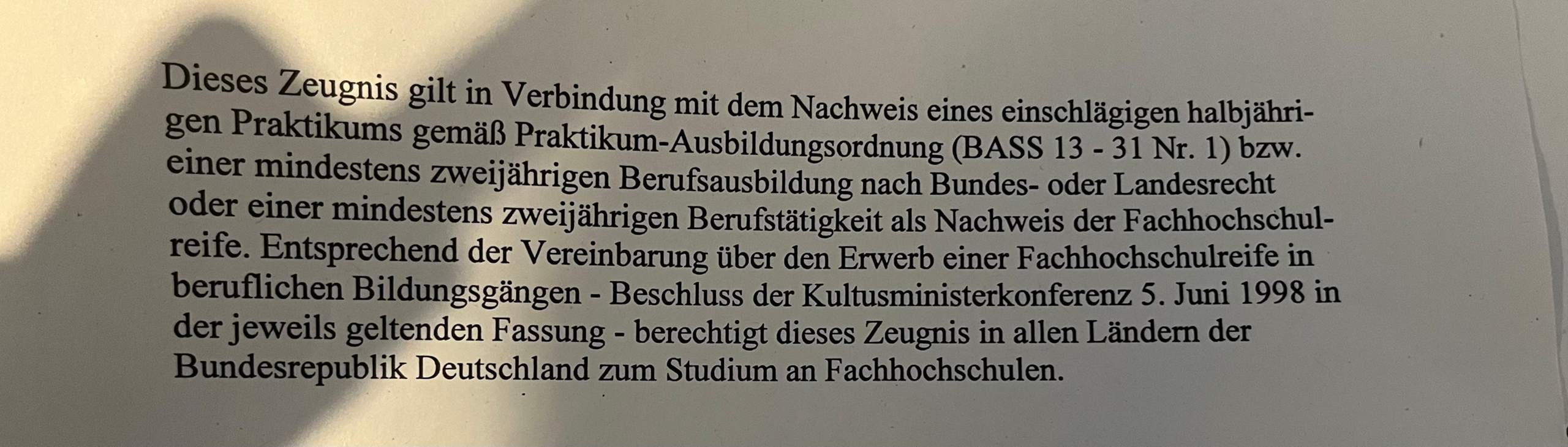 Die volle Fachhochschulreife beantragen ( Bezirksregierung Köln) oder ...