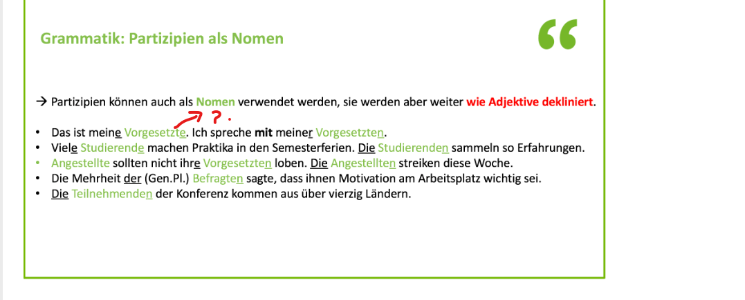 Diese Vorgesetzte ist eine Frau ,oder? (Deutsch, Allgemeinwissen)
